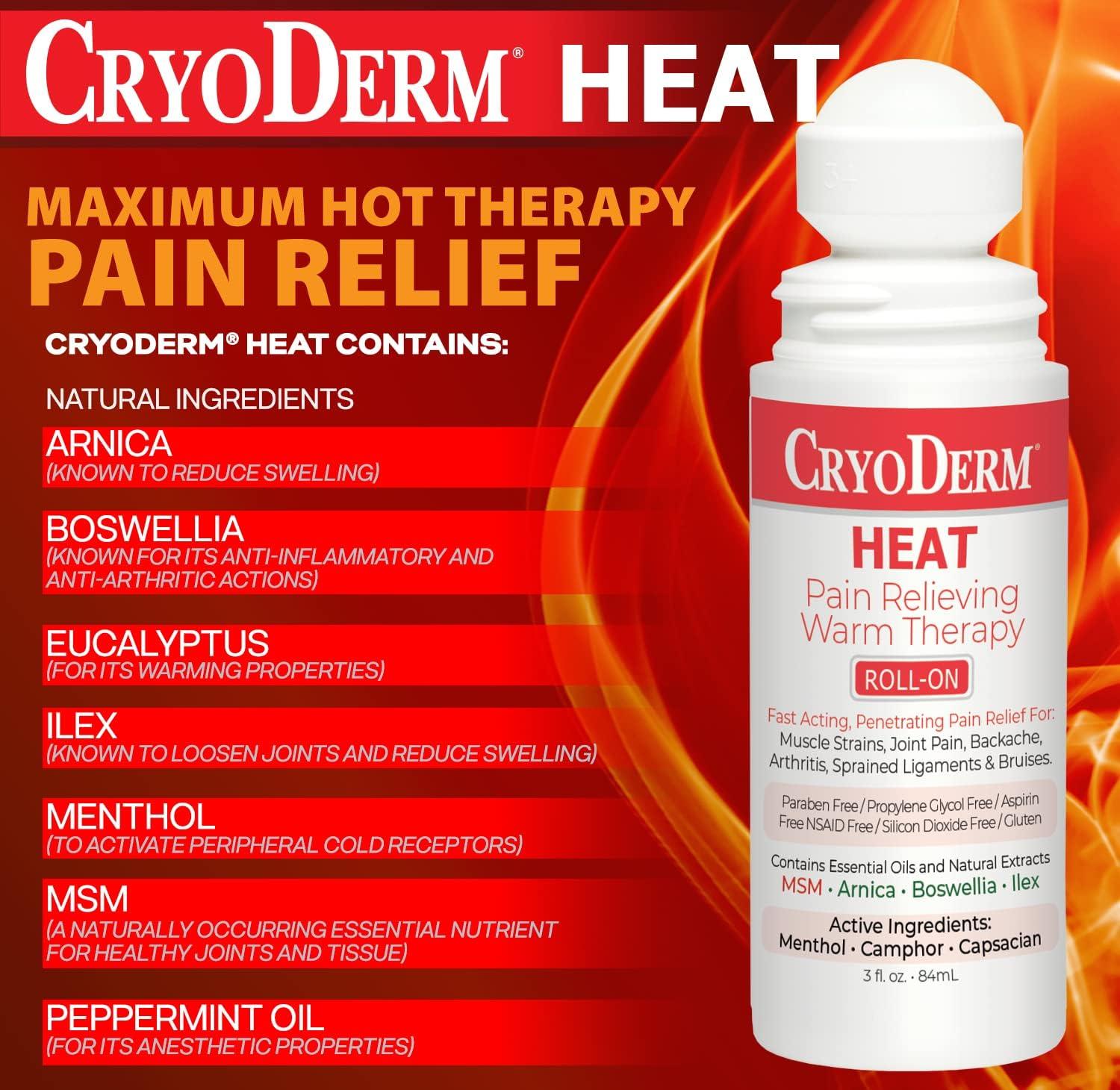 CryoDerm Heat Lotion (3 oz) - Original Version | Fast-Acting Pain ...