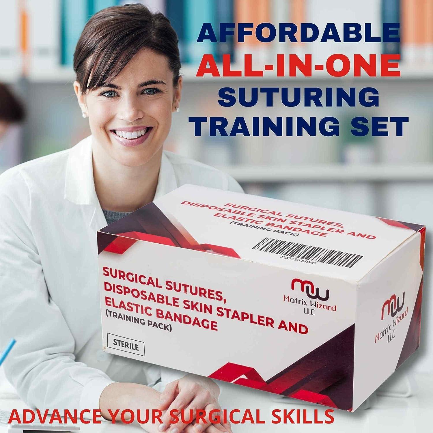 Sterile Suture Thread with Needle Disposable Skin Stapler & Bandage ...