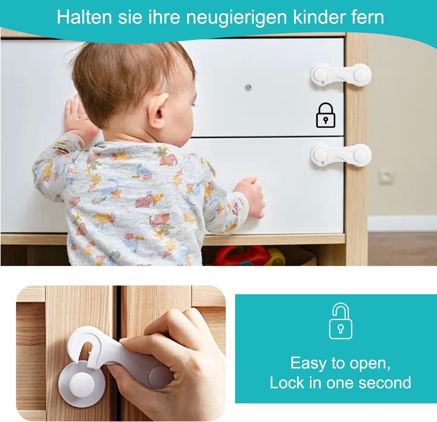 Child Safety Cabinet Drawer Locks - 8 Pack Cupboard Locks for Children ...