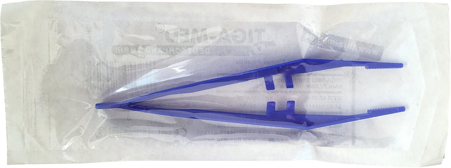 Disposable Sterile Tweezers - 100 Pieces Blue Tiga-Med Quality for Safe ...