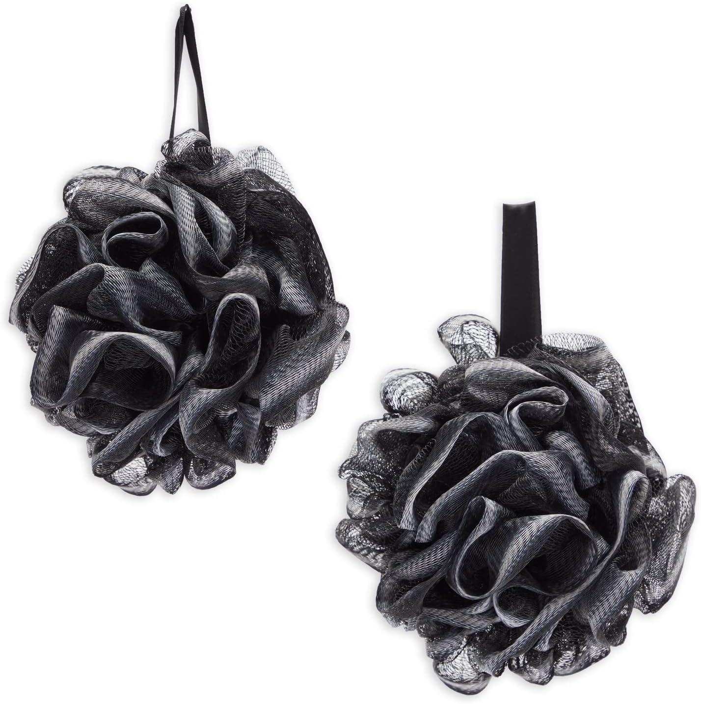 Loofah Bath Set with Loofah Stick, 2 Sponge Poufs & Shower Hook | Buy ...