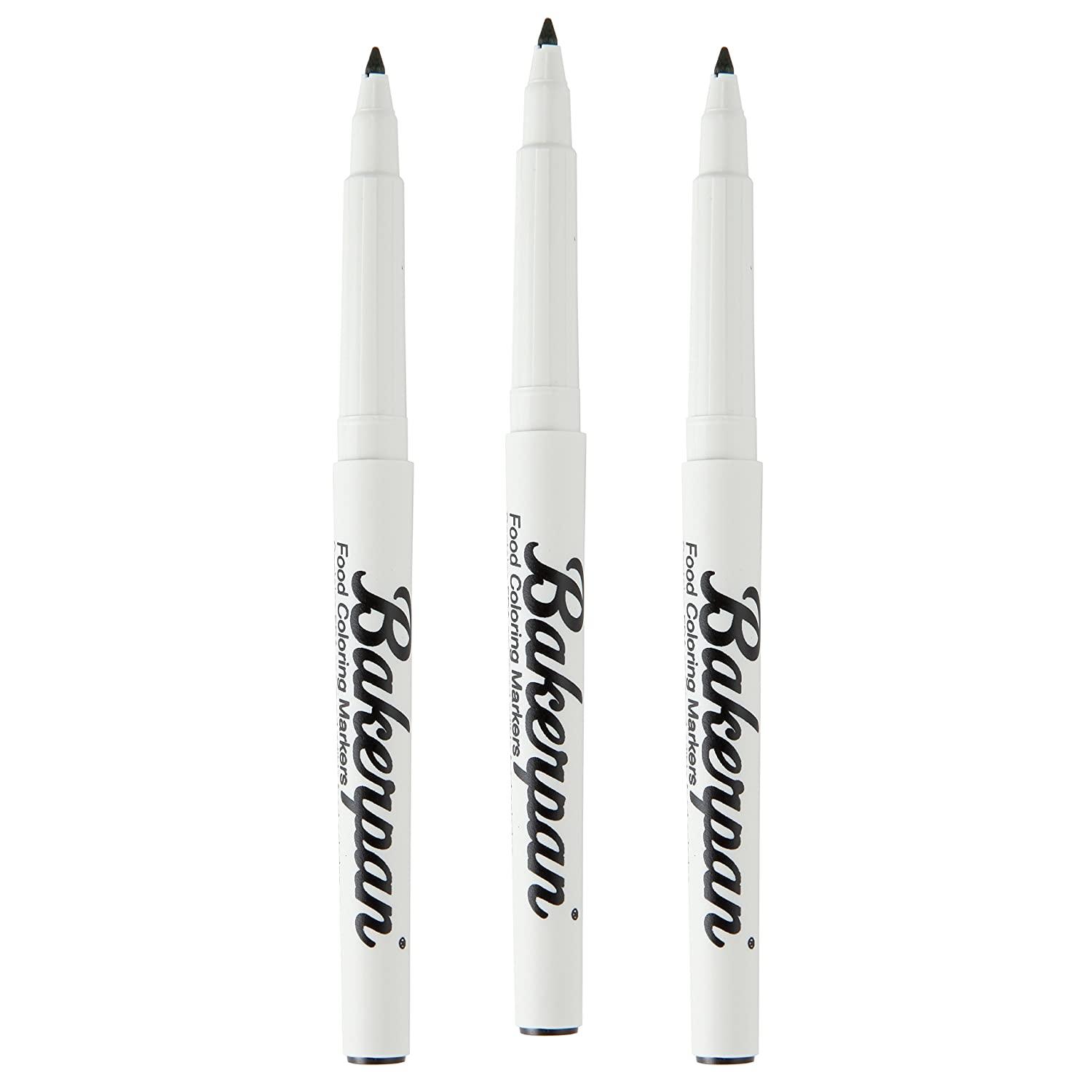 Bakerpan Fine Tip Black Food Coloring Markers - Set of 3 | Bake ...