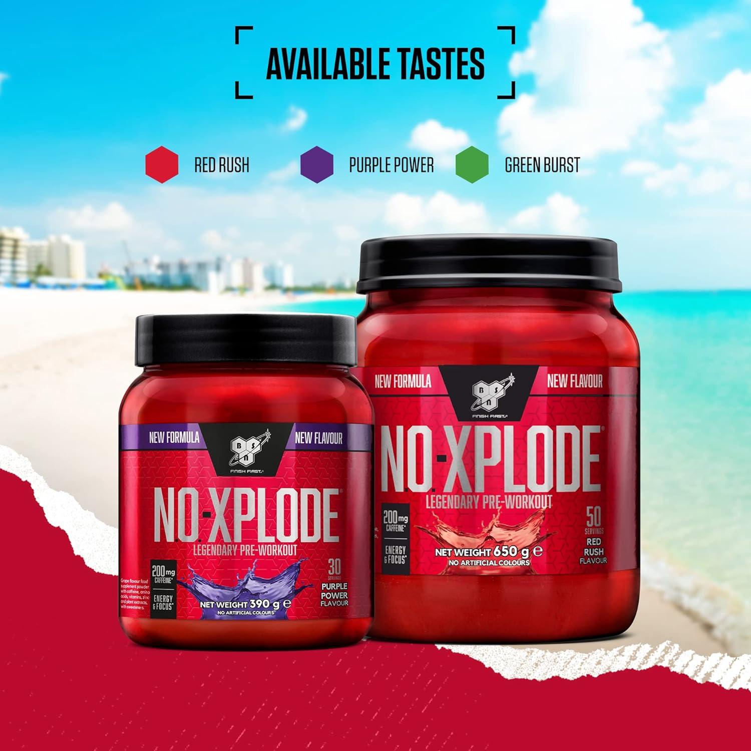 BSN N.O.-Xplode Pre Workout Powder - Green Burst Flavour | Energy & Focus Support | Caffeine ...
