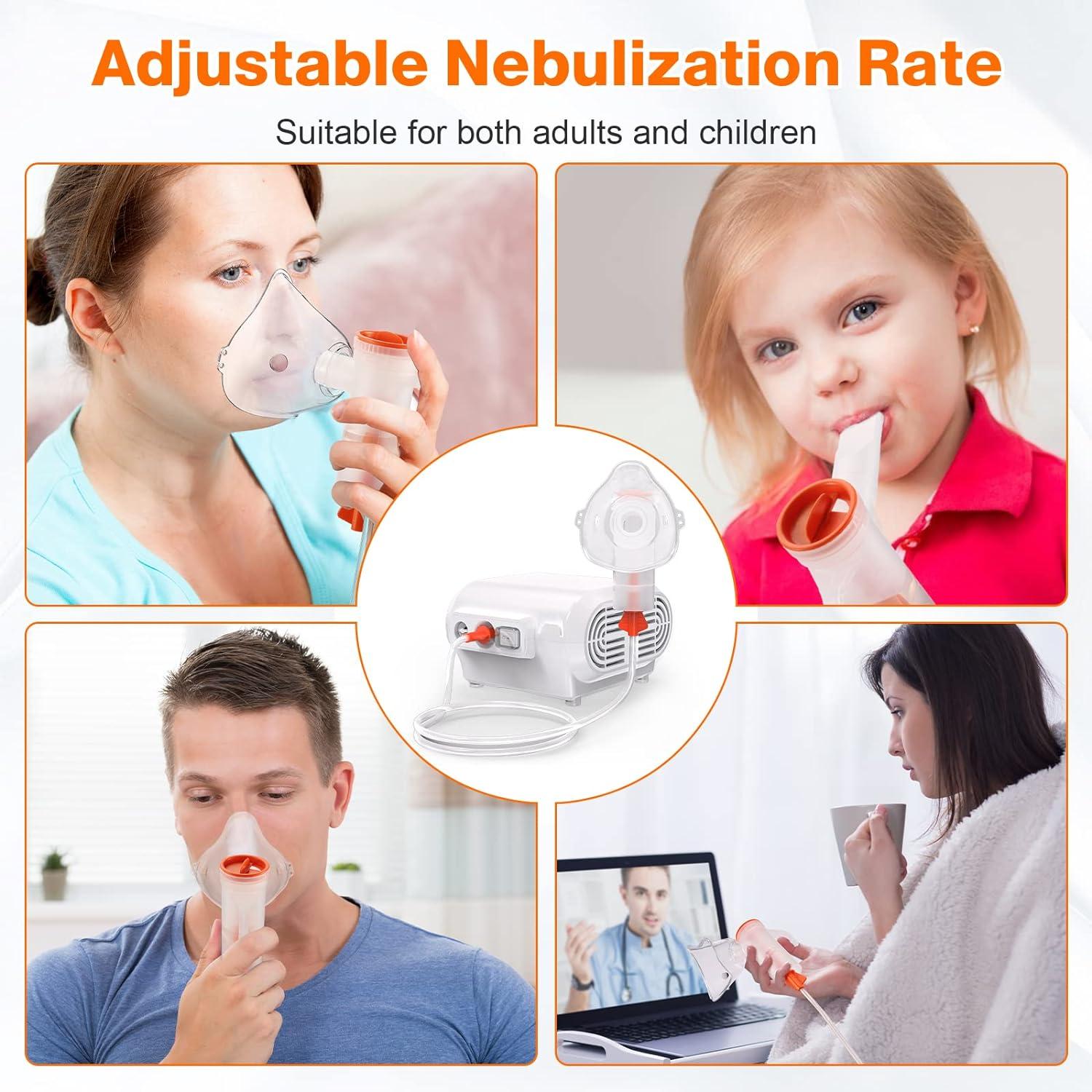 Portable Compressor Nebulizer for Adults and Kids - Adjustable Steam ...