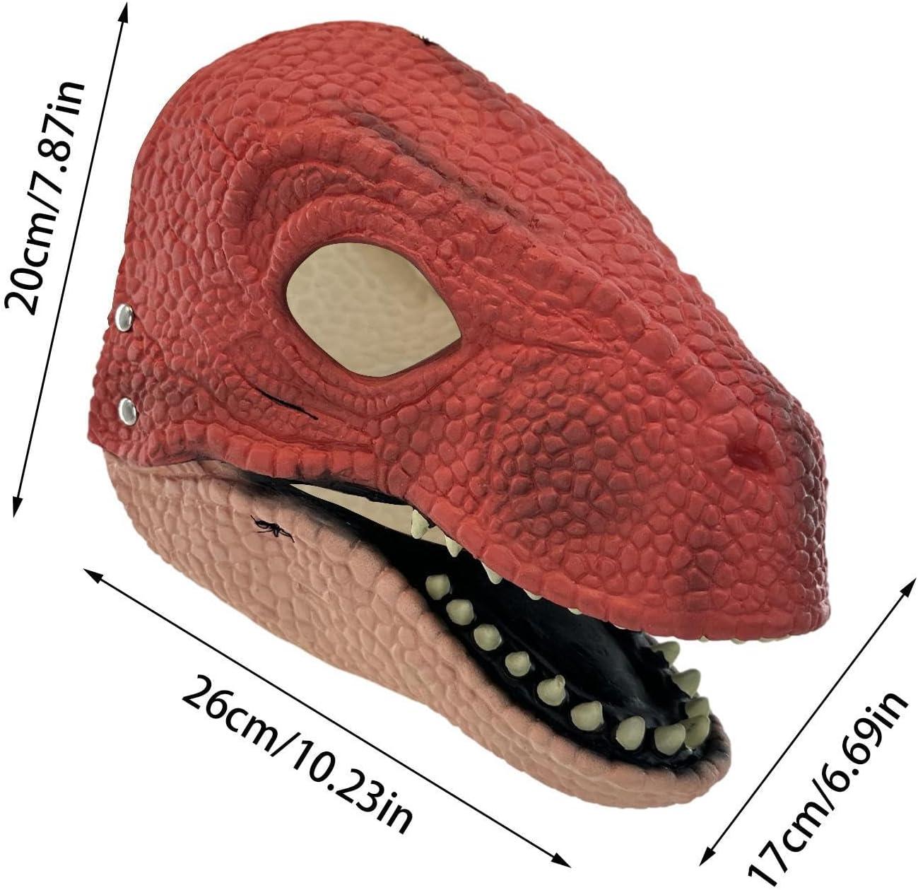 Fivetoo Raptor Face Cover - Movable Pine Latex Dinosaur Mask ...