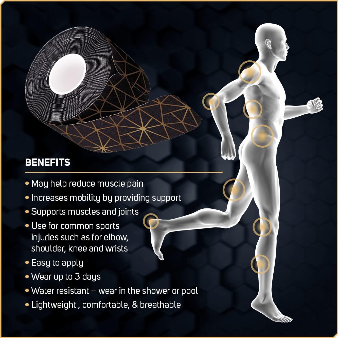 Care Science Waterproof Kinesiology Tape - 40 ct Precut Strips (2 Rolls ...