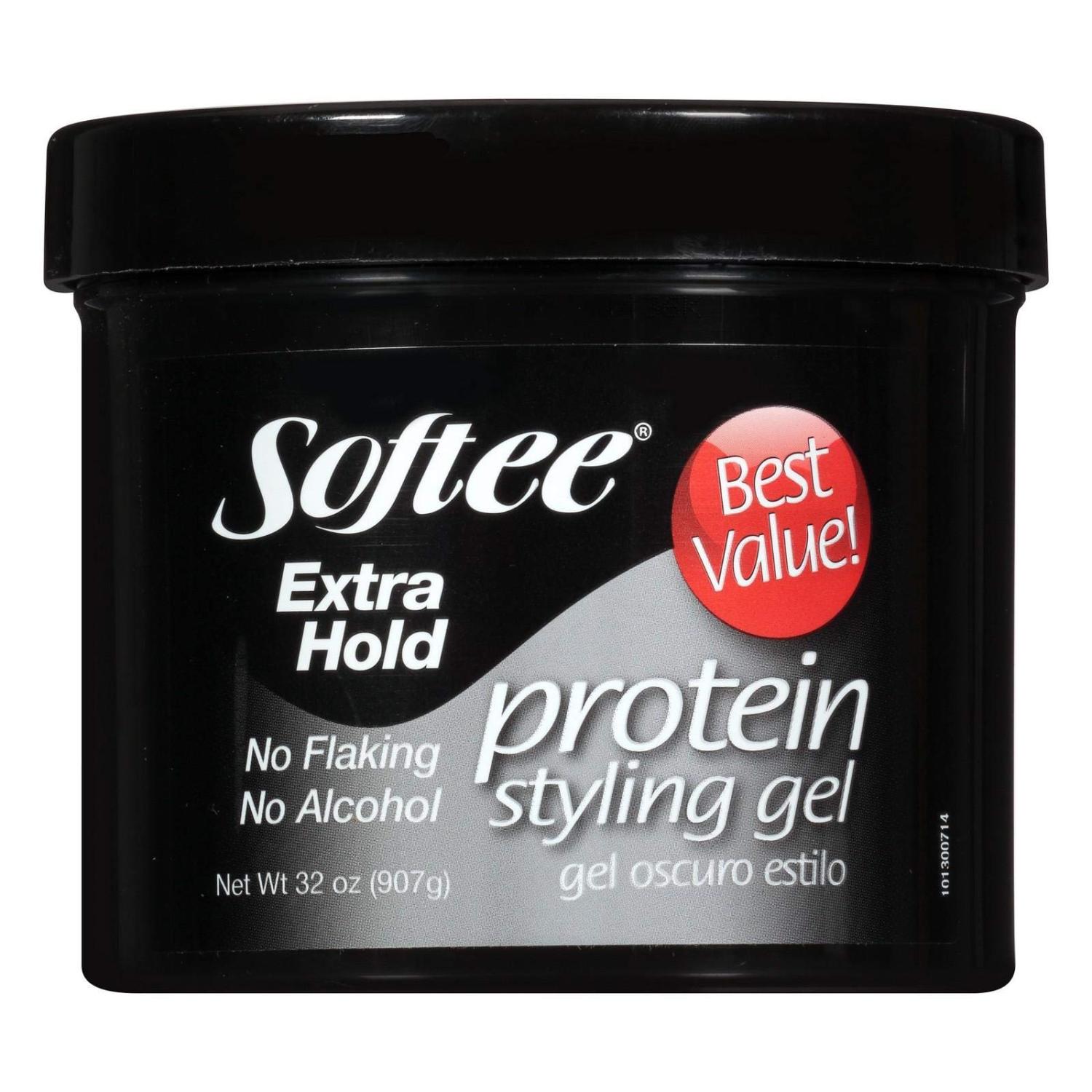 Softee Extra Hold Protein Styling Gel 32 Oz - Strong Hold Long-lasting ...