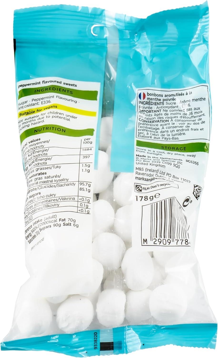 M&S Mint Crumbles Soft & Crumbly Peppermint Sweets Vegetarian - 3 x 178g