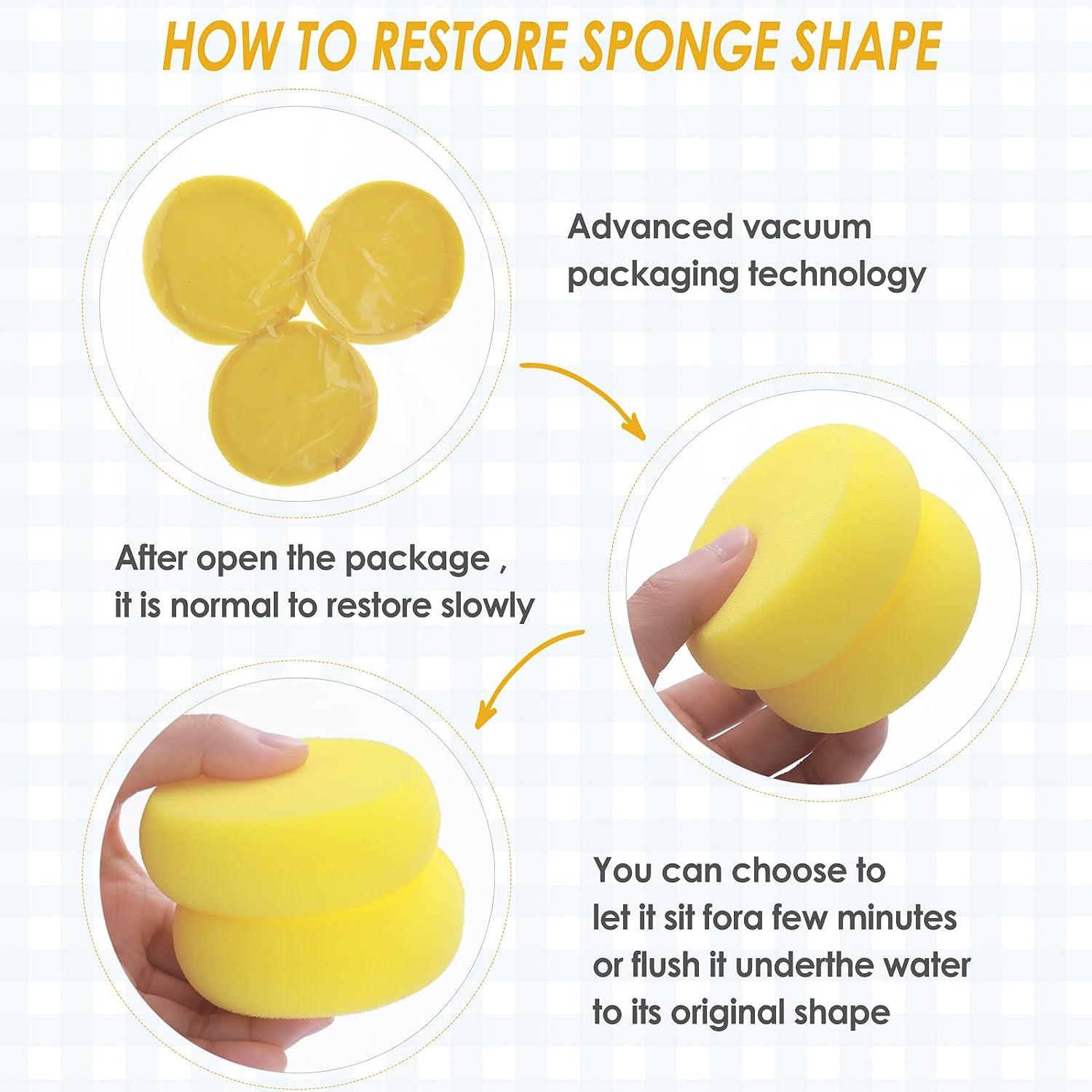 12 Pcs Yellow Round Synthetic Artist Sponges - Face Painting ...
