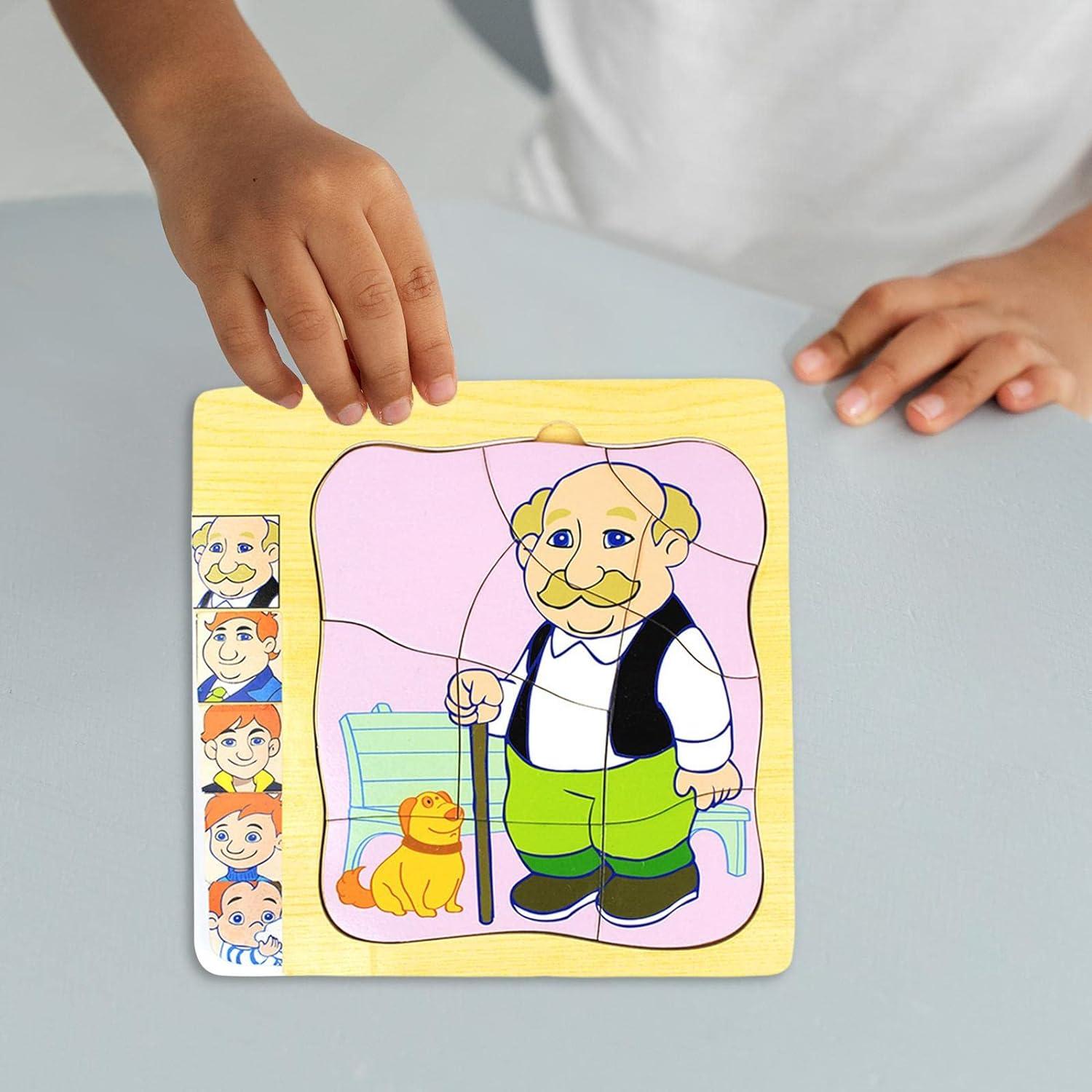 Luwecf Montessori Human Being Life Cycle Jigsaw Puzzle Preschool ...