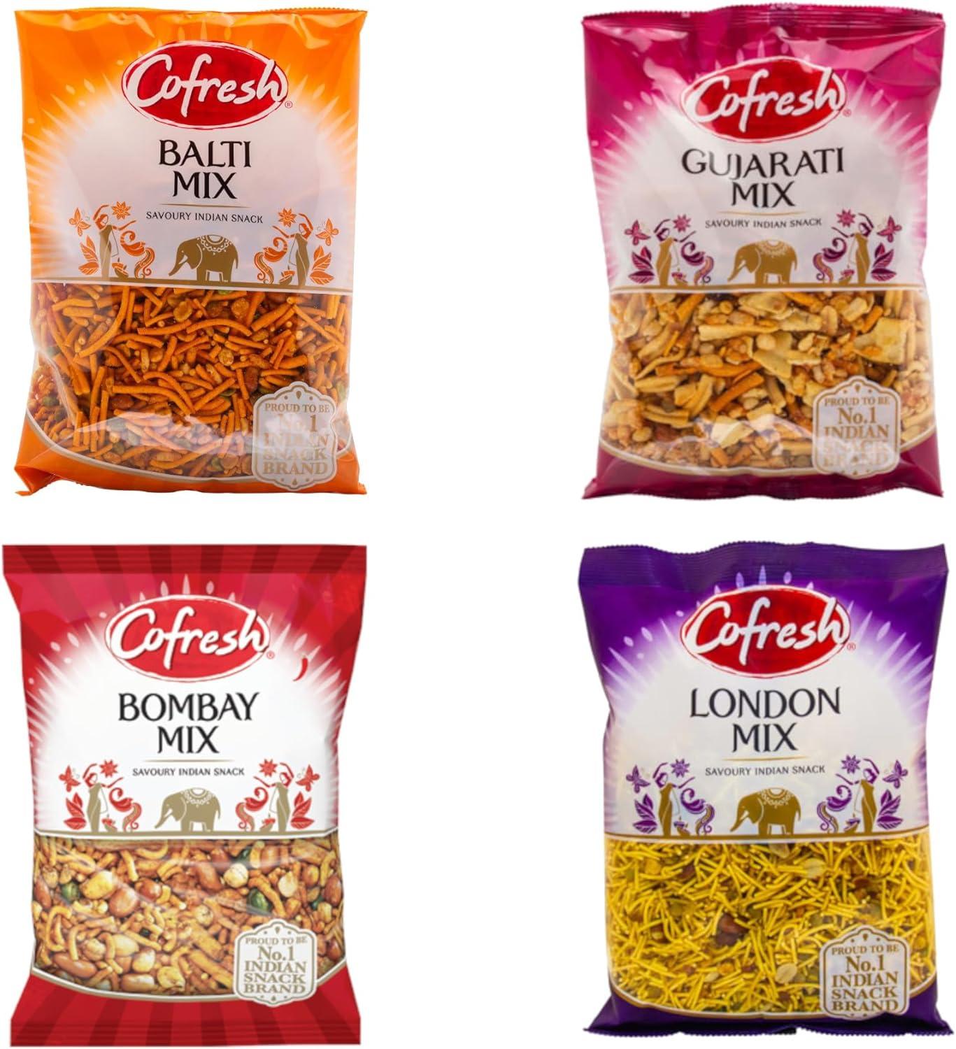 Spicy Indian Snack Mix 4 Pack Variety Bundle - with Cofresh Balti ...