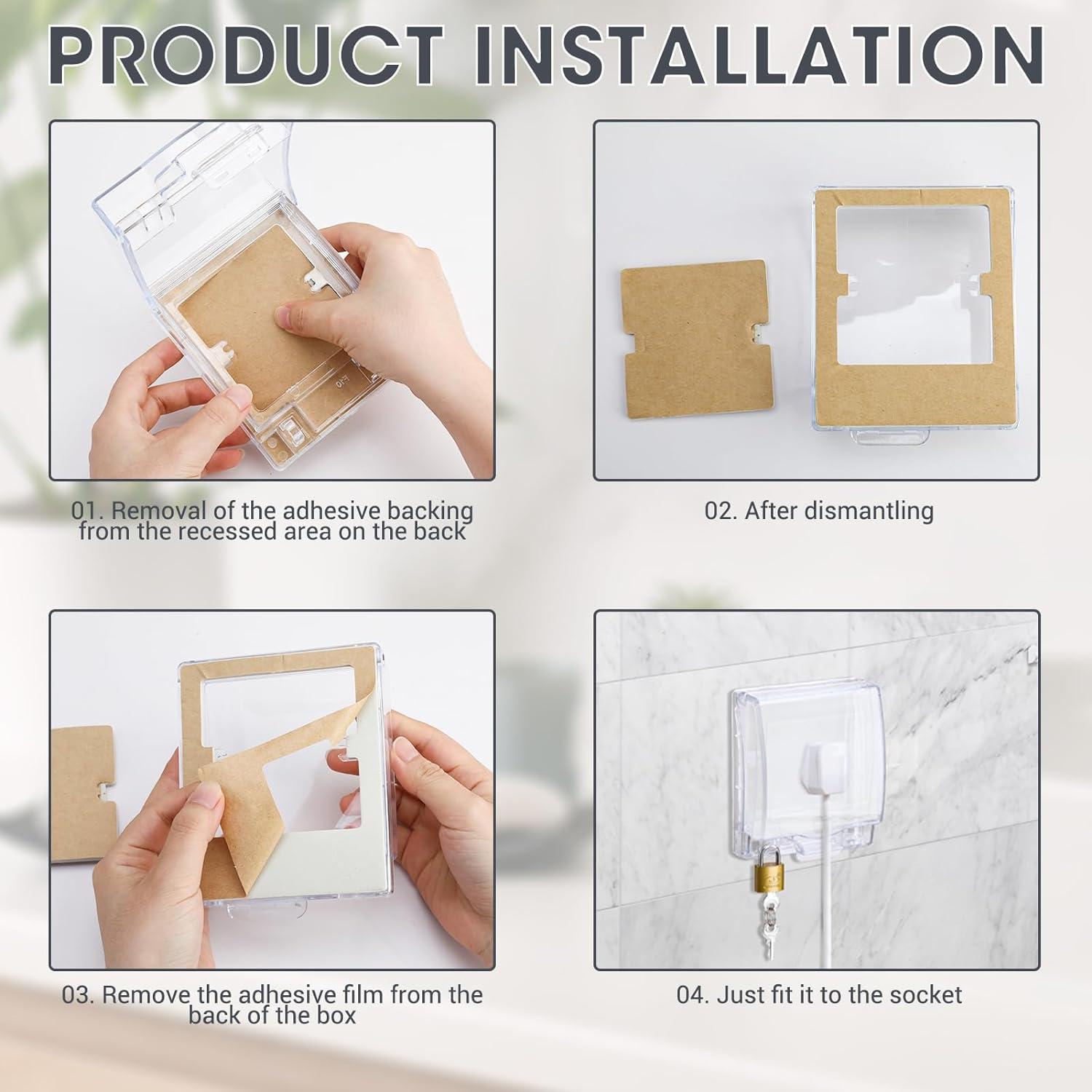 Socket Cover Box with Lock Lockable Baby Safety Plug Socket Childproof ...