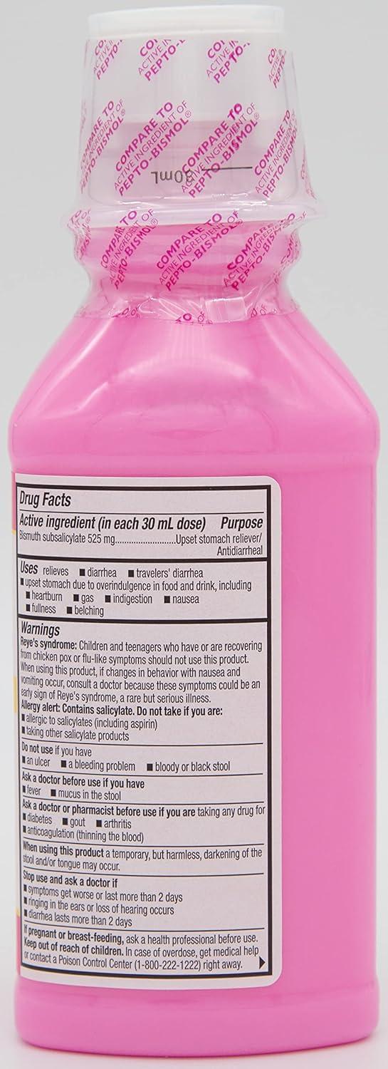 Quality Choice Regular Strength Pink Bismuth Liquid Stomach Relief 12 ...
