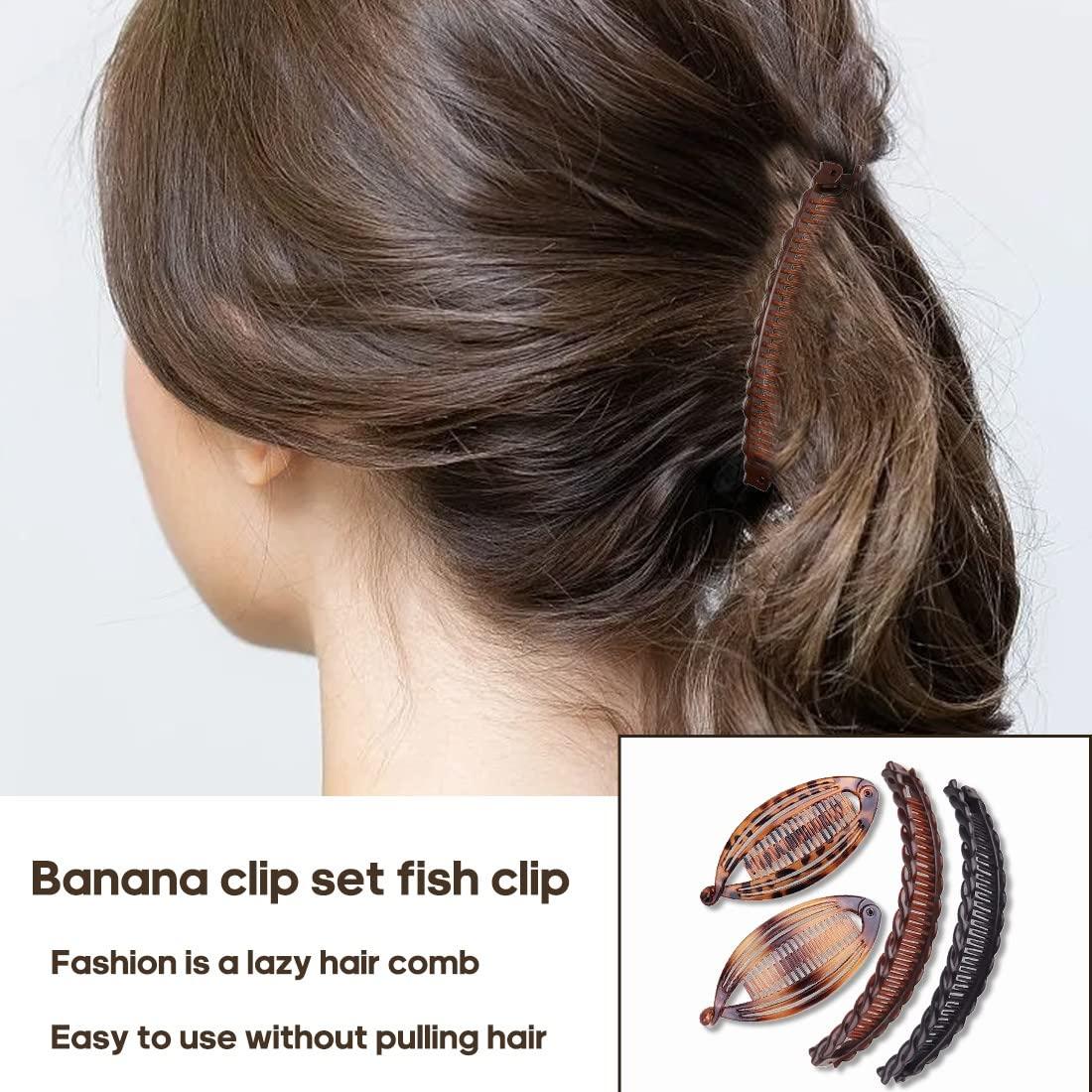 Shop Vintage Fishtail Banana Clips - 4-Piece Hair Accessory Set for ...
