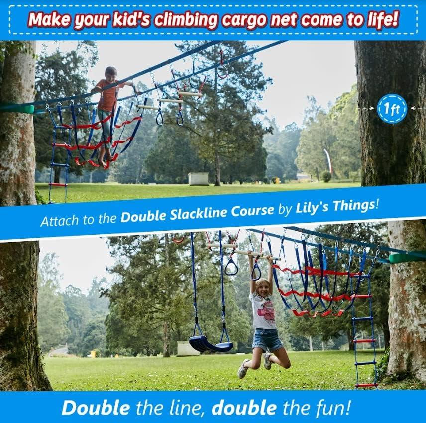 Lily's Things Cargo Net Attachment for Double Slackline | Ninja ...