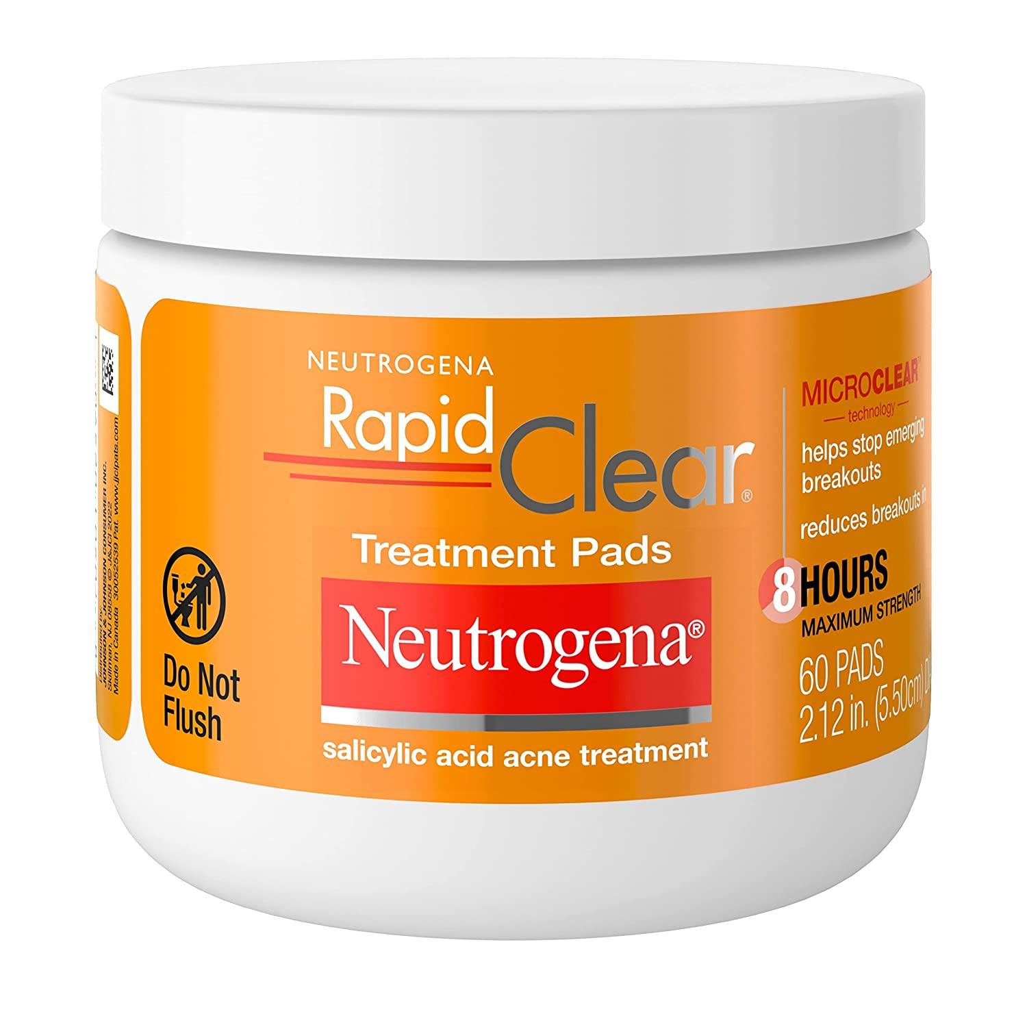 Neutrogena Rapid Clear 2% Salicylic Acid Acne Face Pads - 60 Ct Pack ...