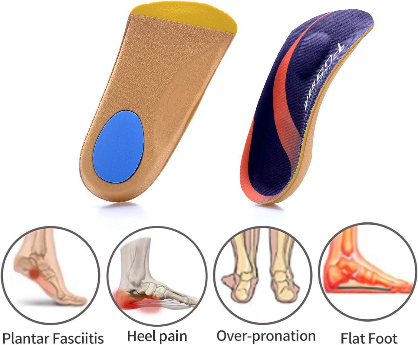 PCSSole 3/4 Orthopedic Insoles for Flat Feet & Plantar Fasciitis - Half ...