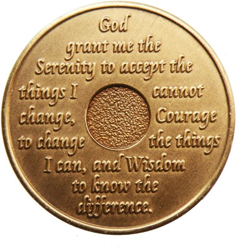 18 Month Bronze AA Sobriety Medallion for Birthday Anniversary Recovery ...