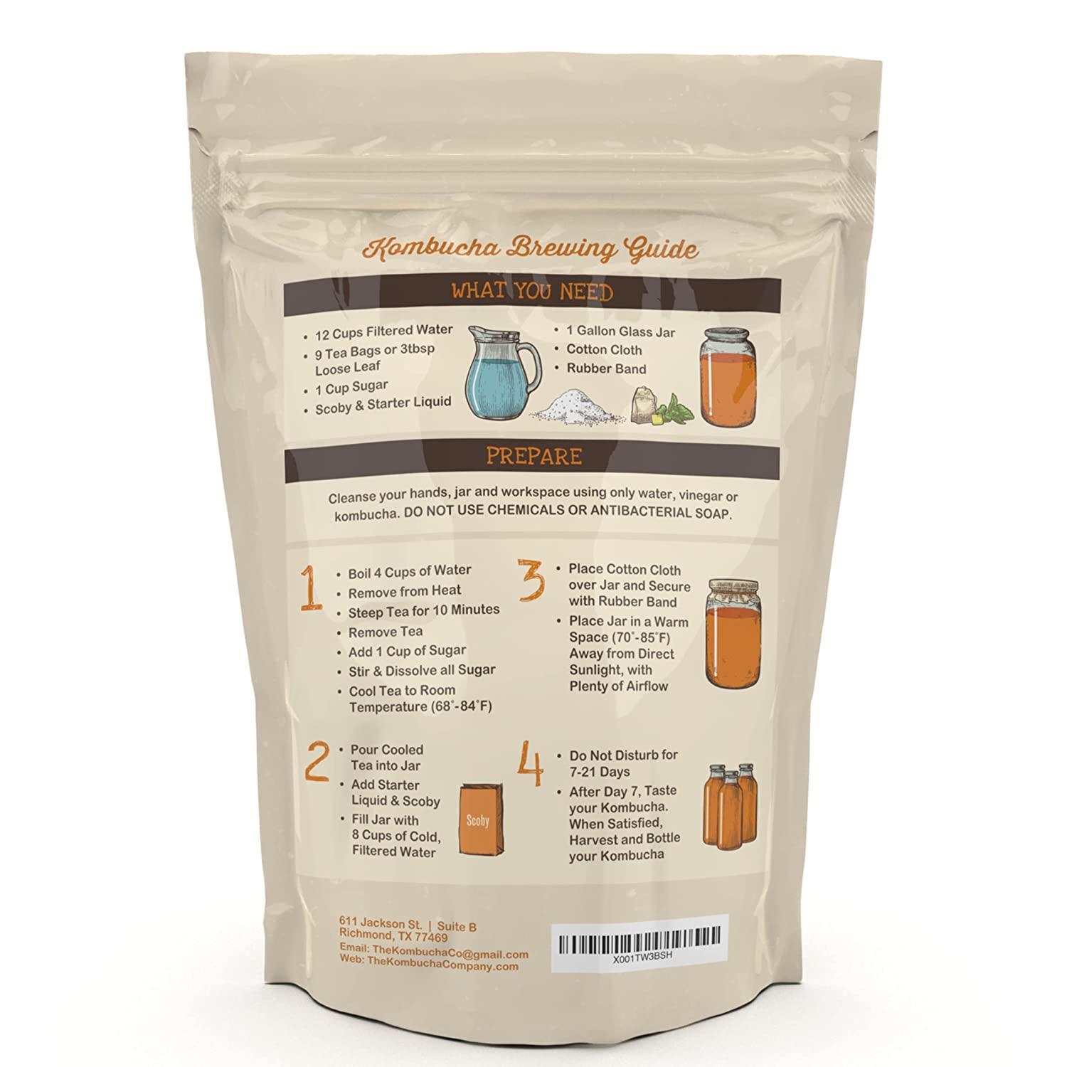 Large 16oz Kombucha SCOBY Starter Tea Cultures for 1 Gallon with 2 Cups ...