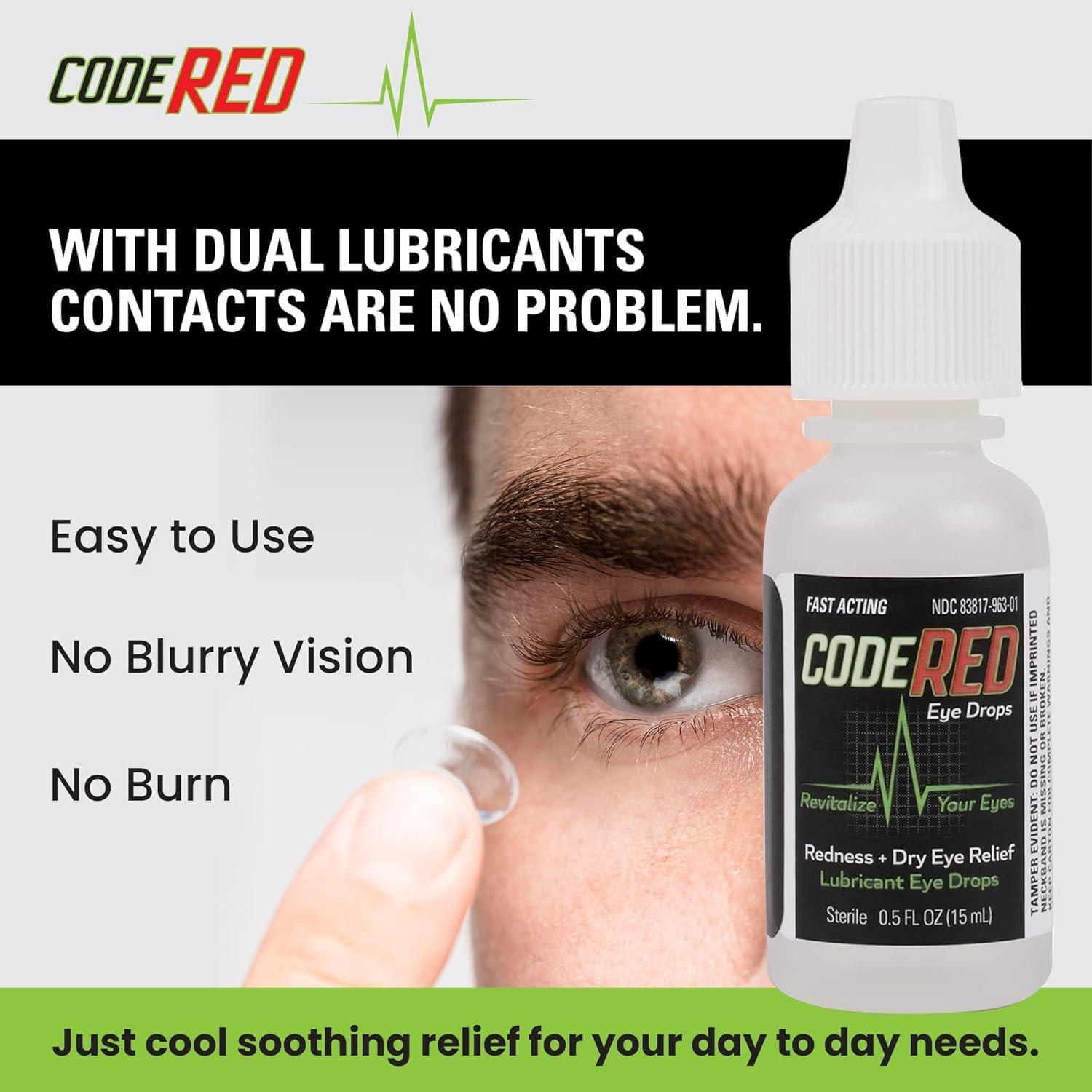 Code Red Eye Drops - Soothing Redness Relief & Cool Dry Eye Relief for ...