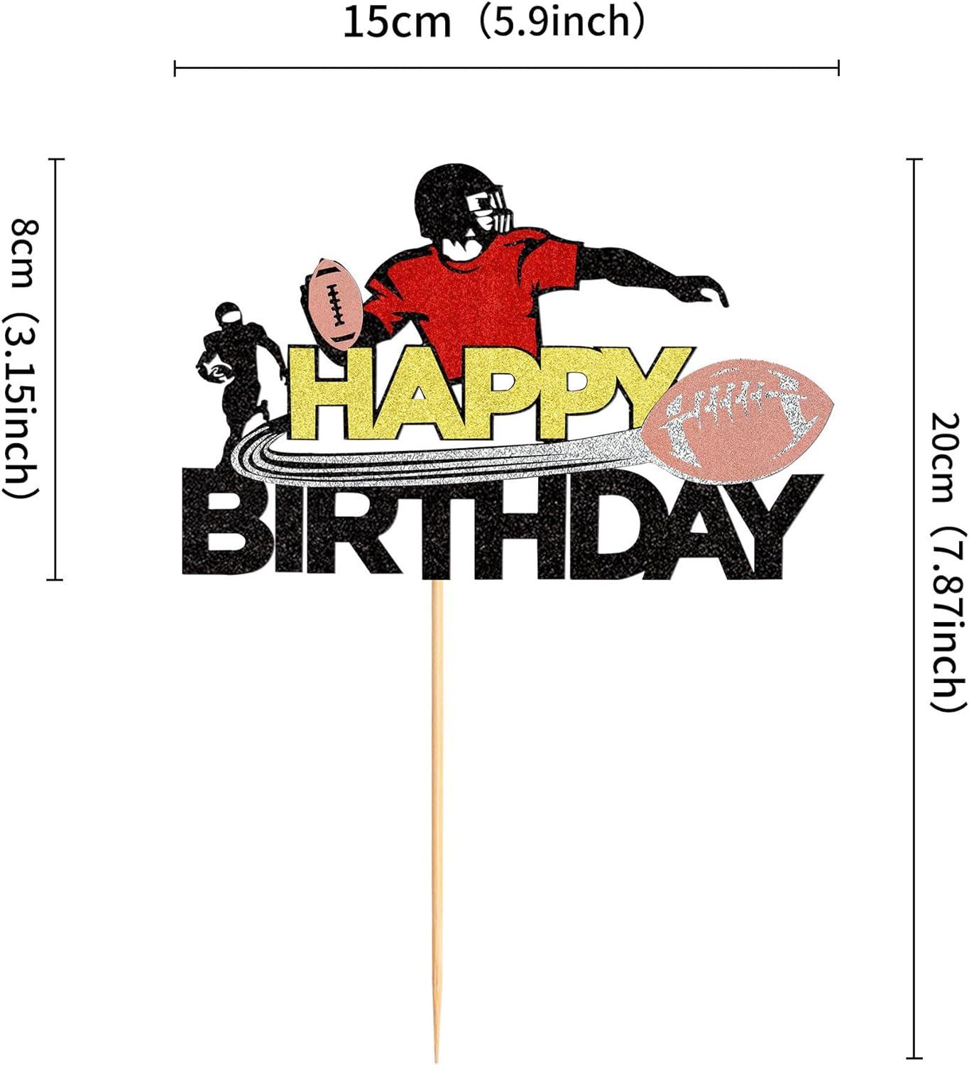 Blumomon 1 Pcs Rugby Cake Topper Decorations Rugby Cupcake Topper Rugby ...