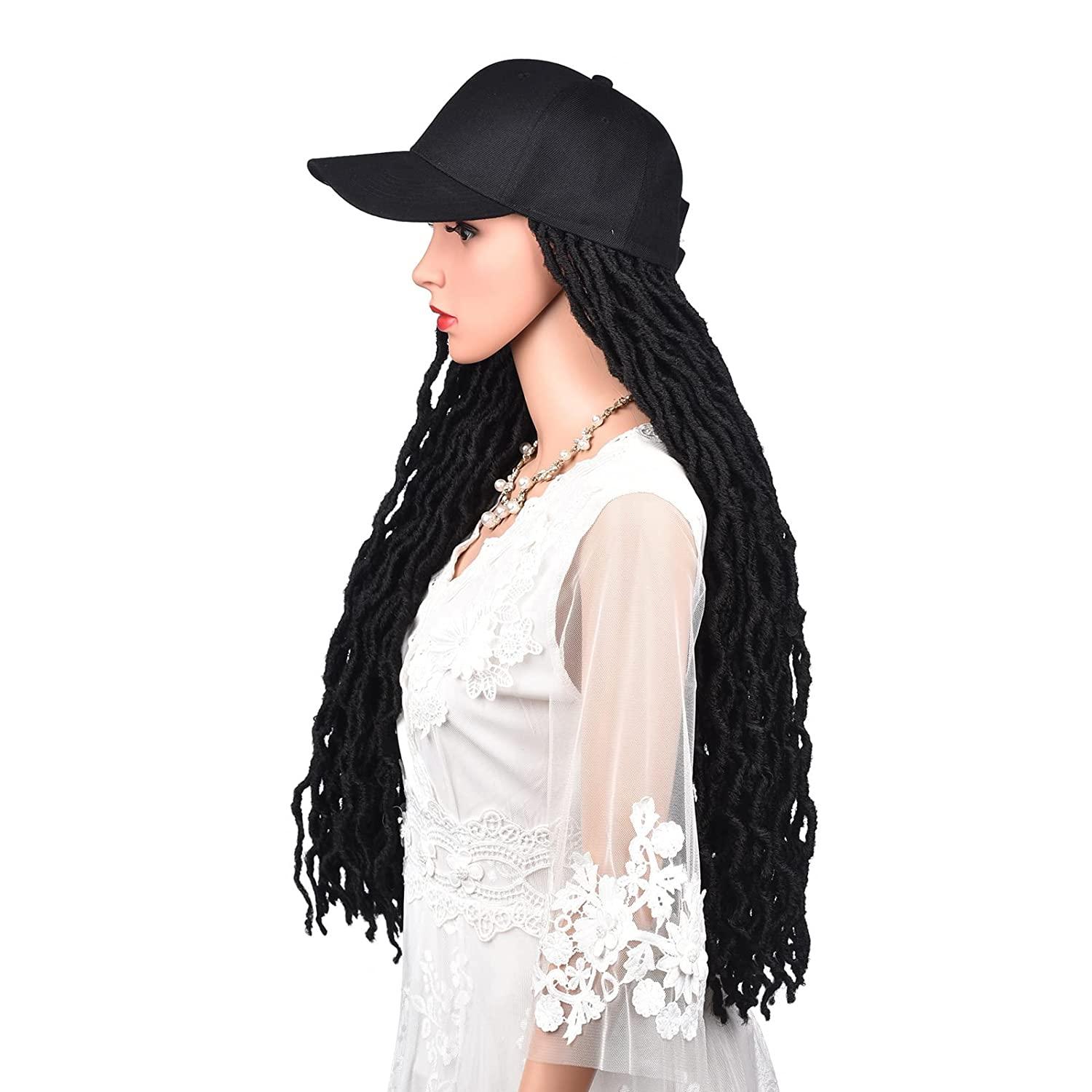 Goddess Faux Locs Baseball Cap Wig with Ombre Color Synthetic Hair ...