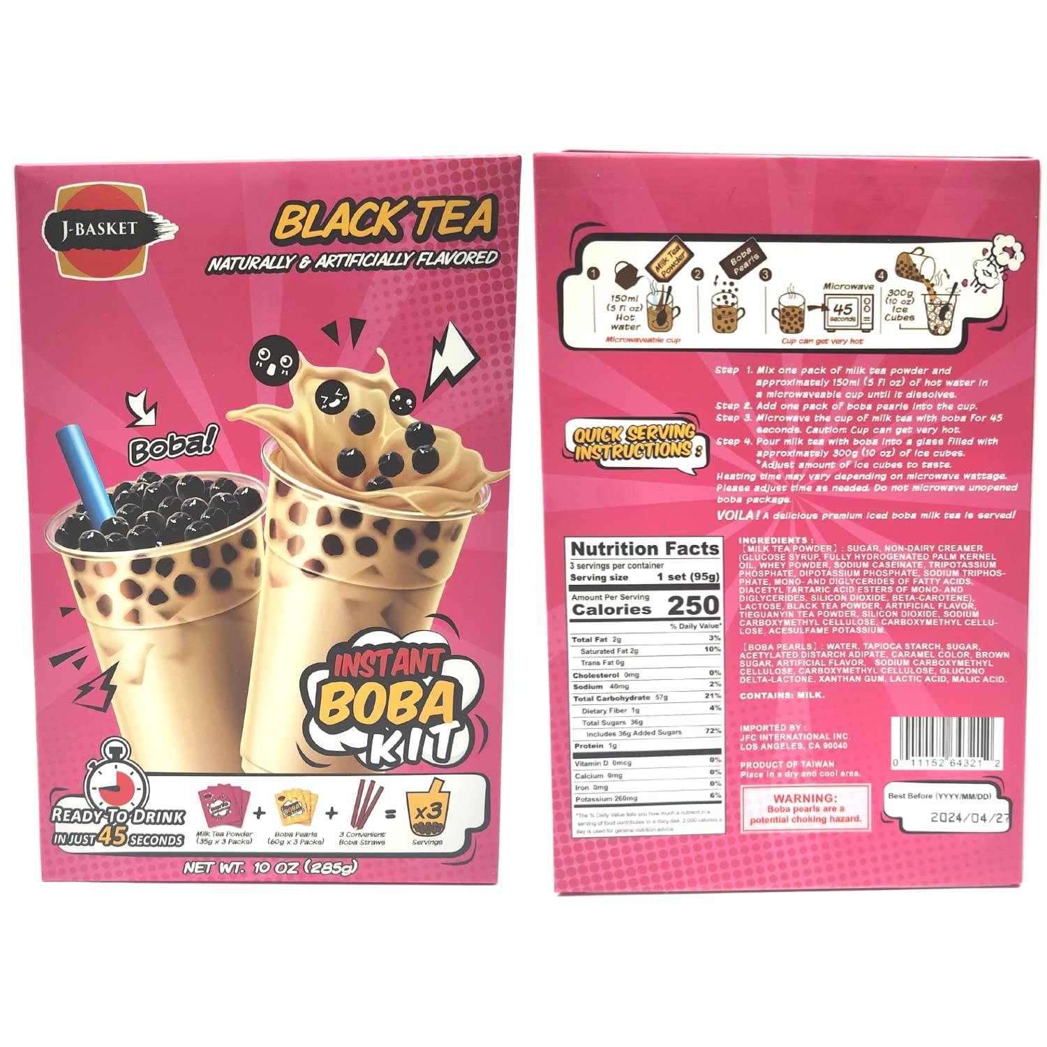 J-Basket Instant Boba Kit - Matcha & Black Tea Flavors + 2 Gosutoys ...