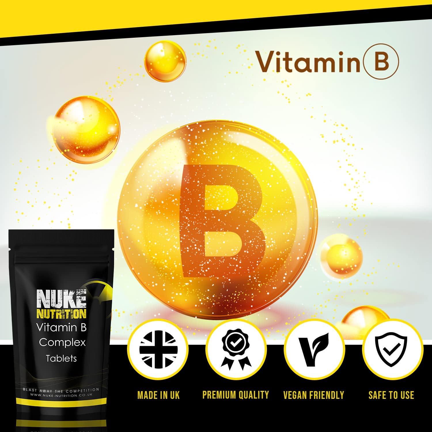 Nuke Nutrition Vitamin B Complex - 180 Tablets | Complete High Strength ...