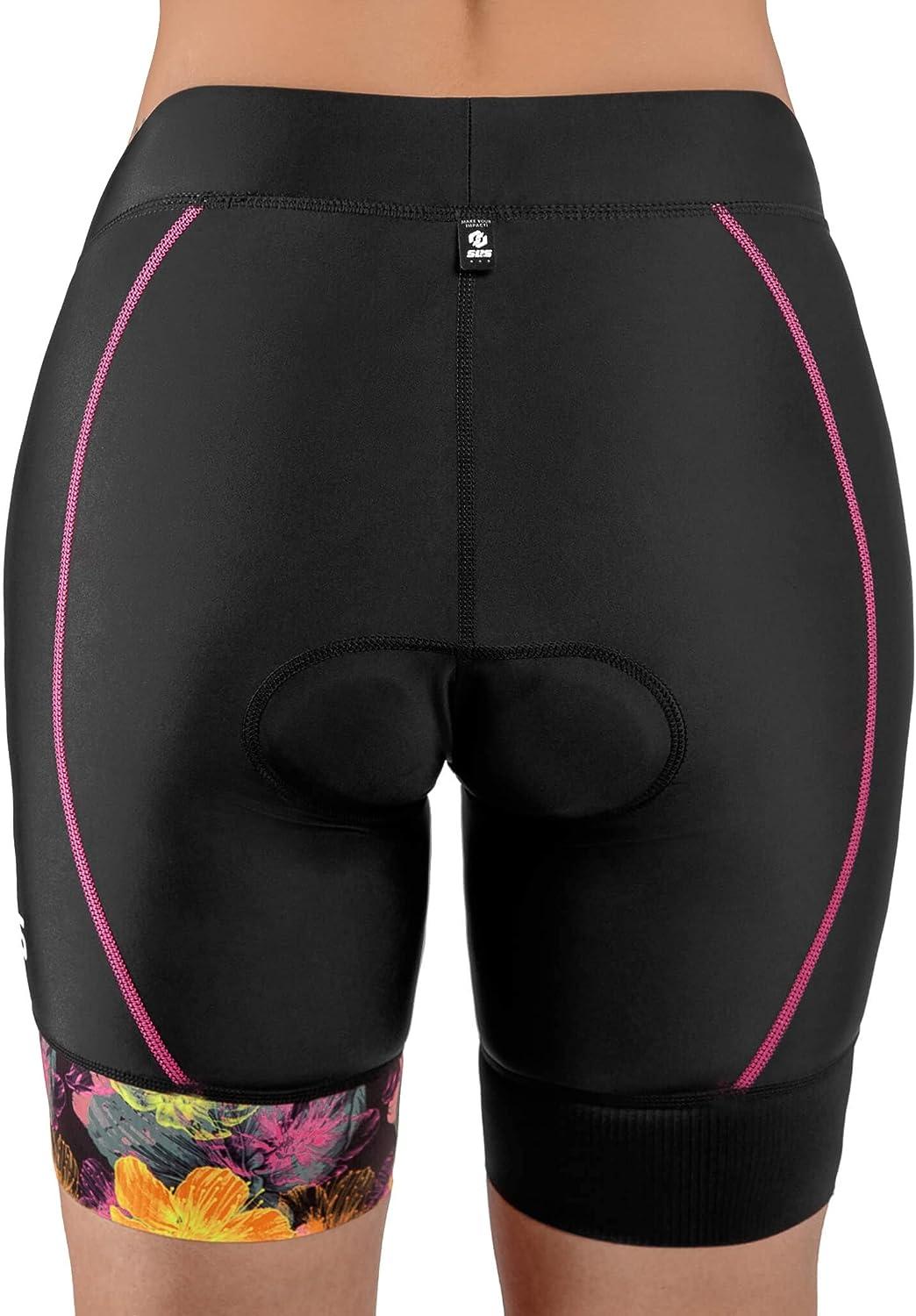 Women's Triathlon Shorts with Soft Chamois FX Print | Slim Fit Black ...