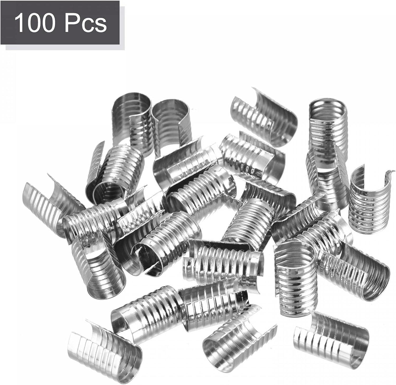 100Pcs Silver Tone 8x12.5mm Leather Rope Clips for DIY Crafts ...