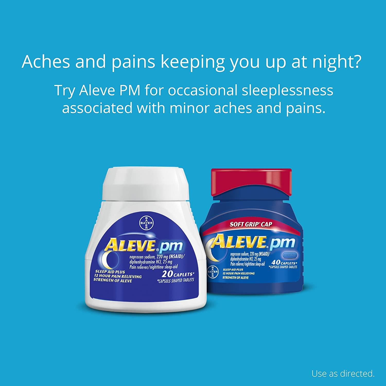 Aleve PM Caplets 20 Count - Fast-Acting Pain Relief and Sleep Aid | Buy ...