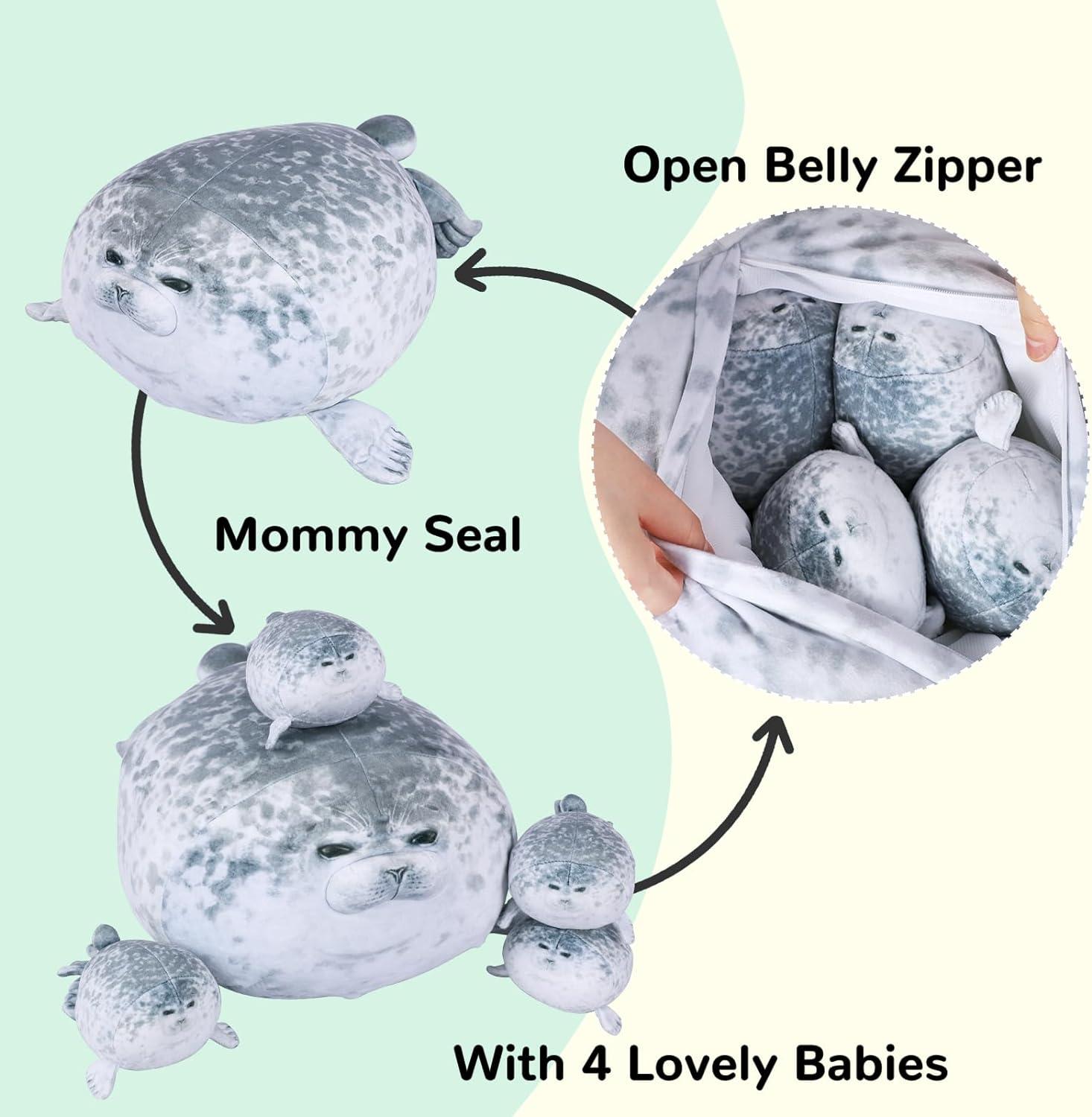 ETAOLINE Chubby Blob Seal Pillow Plush Toy - 20in Cute Stuffed Animals ...