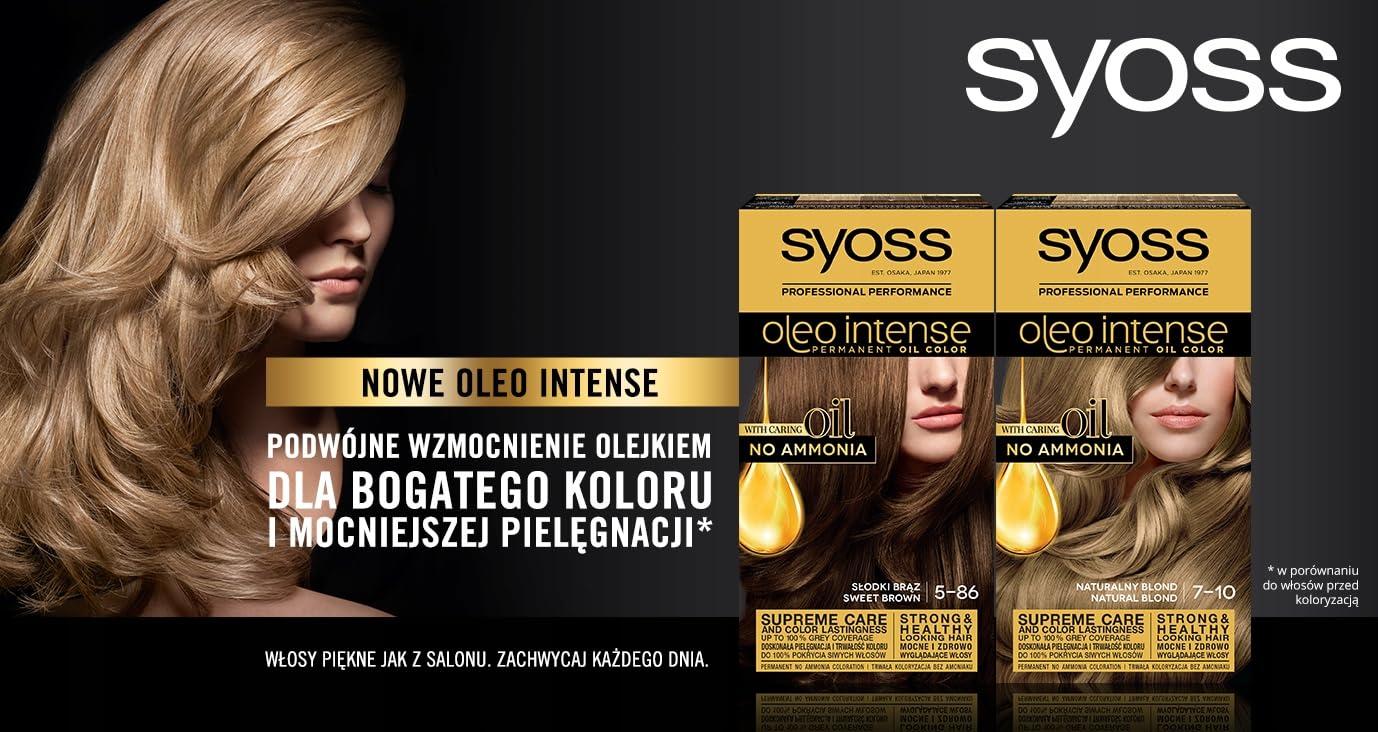 Syoss Oleo Intense Hair Dye - Permanent 3-10 Deep Brown Color with ...