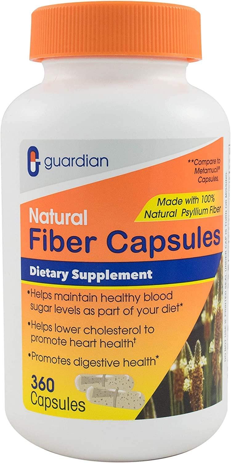 Guardian Fiber Capsules - 720 Count Natural Psyllium Husk Supplement ...