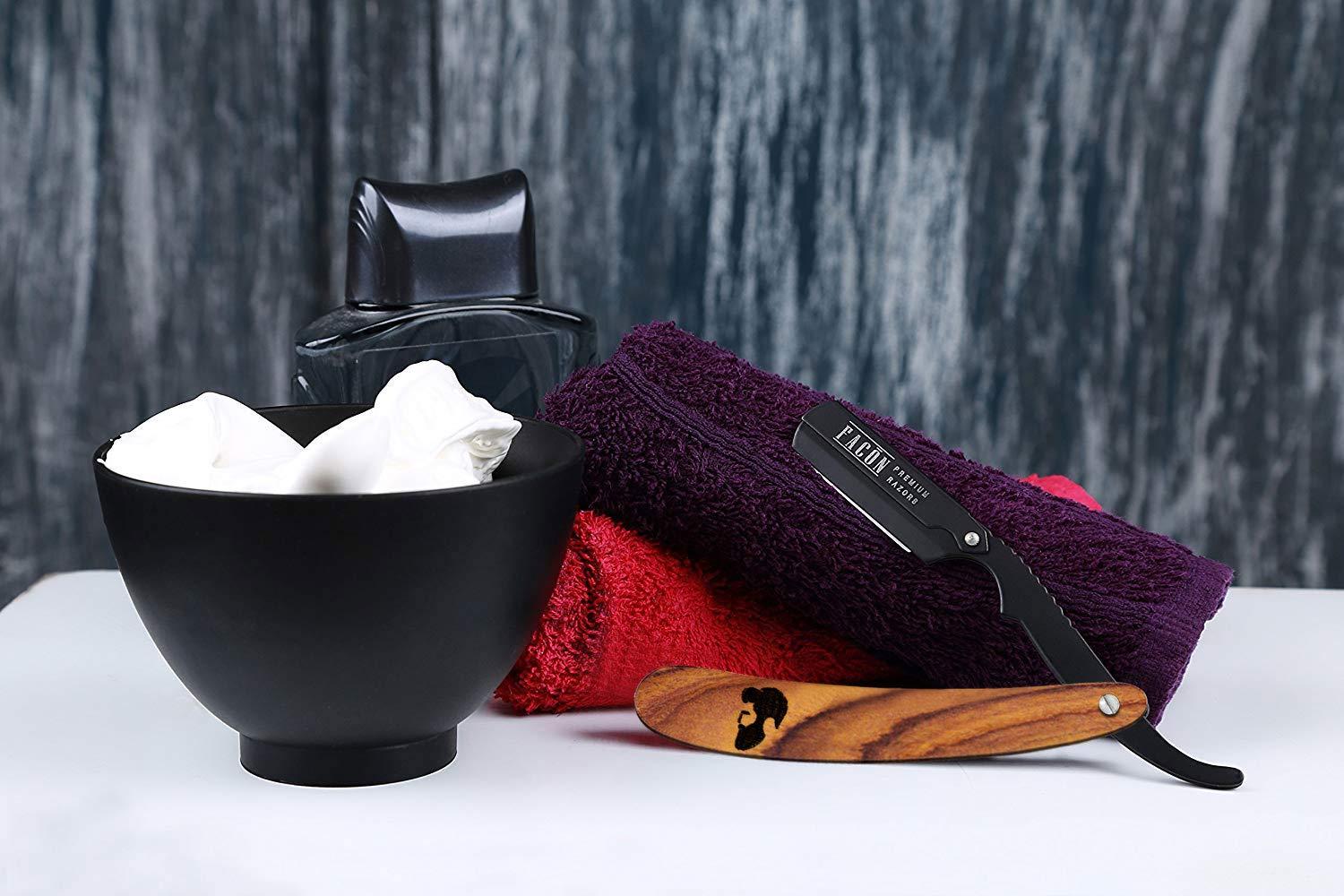 100 BLADES + Facn Professional Vintage Straight Edge Barber Razor ...