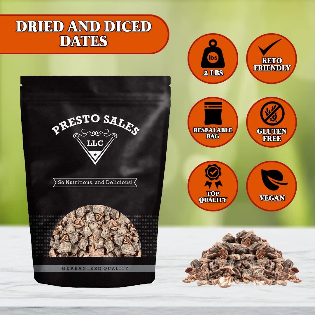 Presto Sales Chopped Dates 32 oz - Vegan Sweet and Nutritious Diced ...