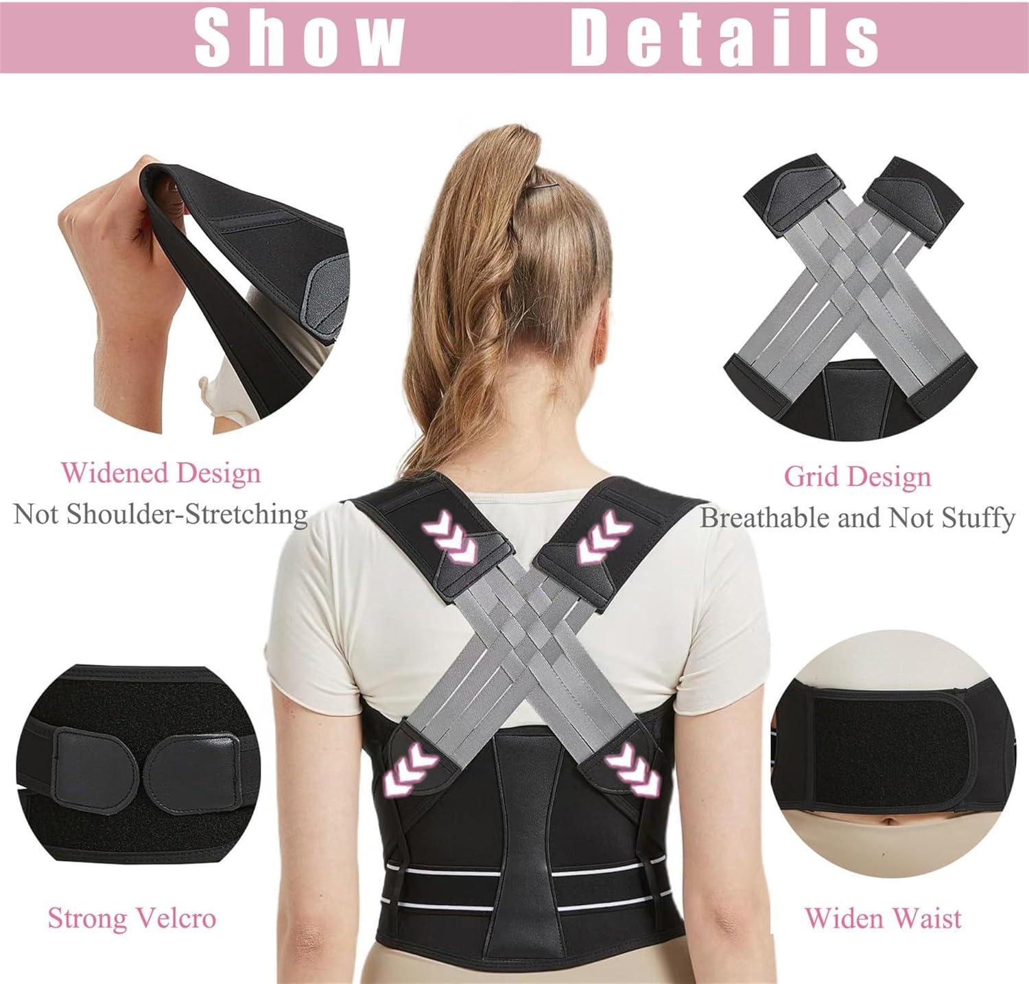 Adjustable Back Support Belts - Breathable Spine & Shoulder Extensor ...