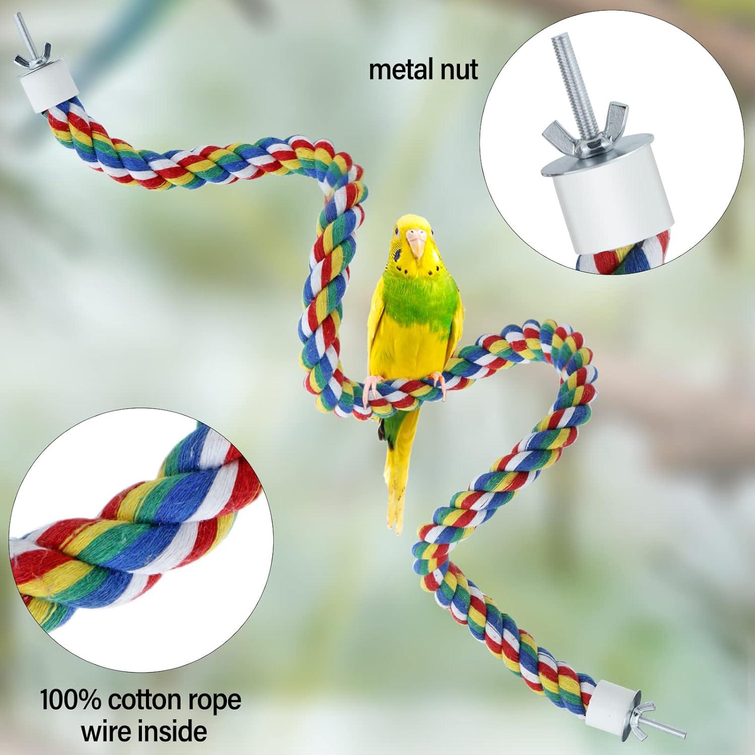 Bird Rope Spiral Perch - Ideal Climbing Rope for Parrots Budgies ...
