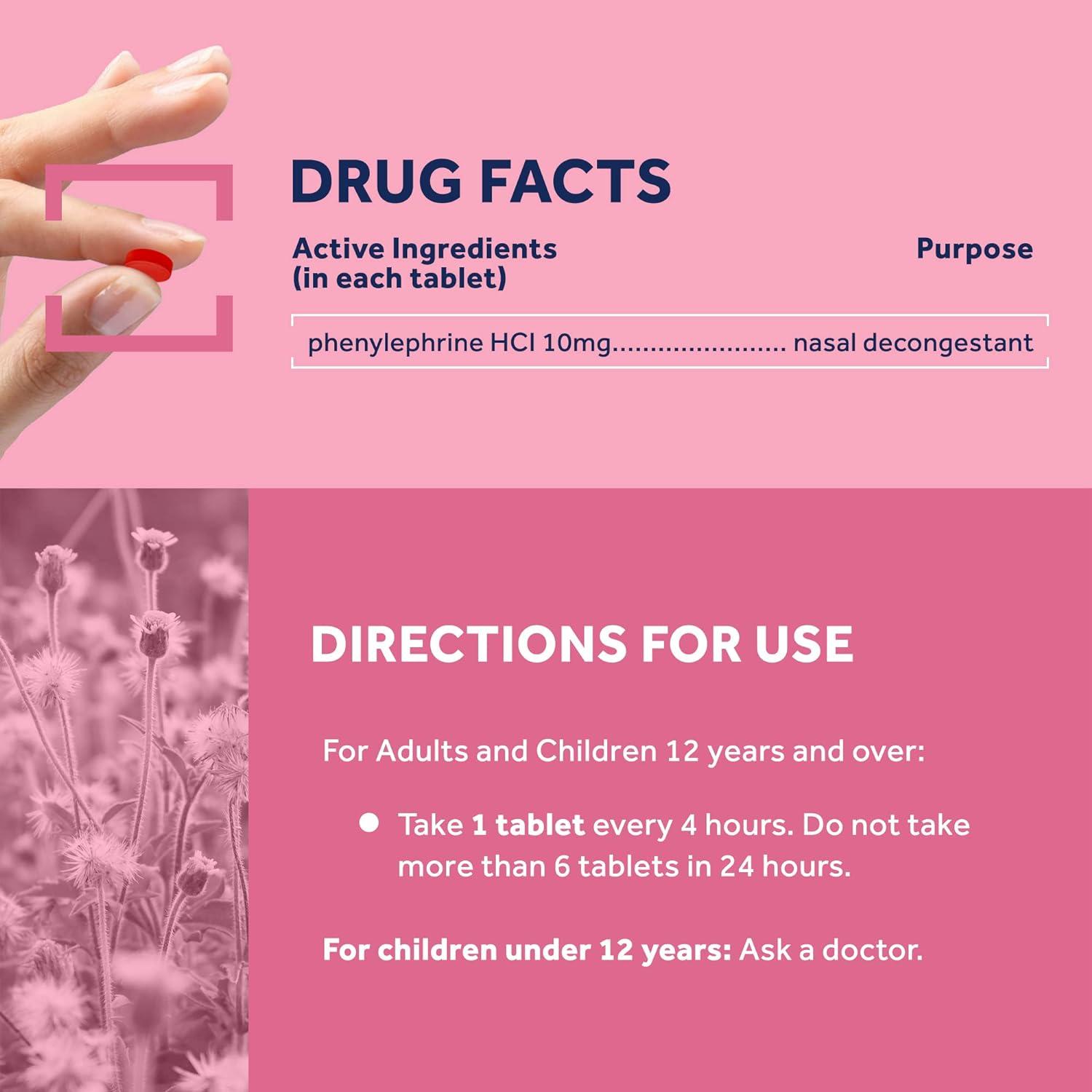 Maximum Strength Sinus Congestion Relief Tablets - Non-Drowsy Nasal ...