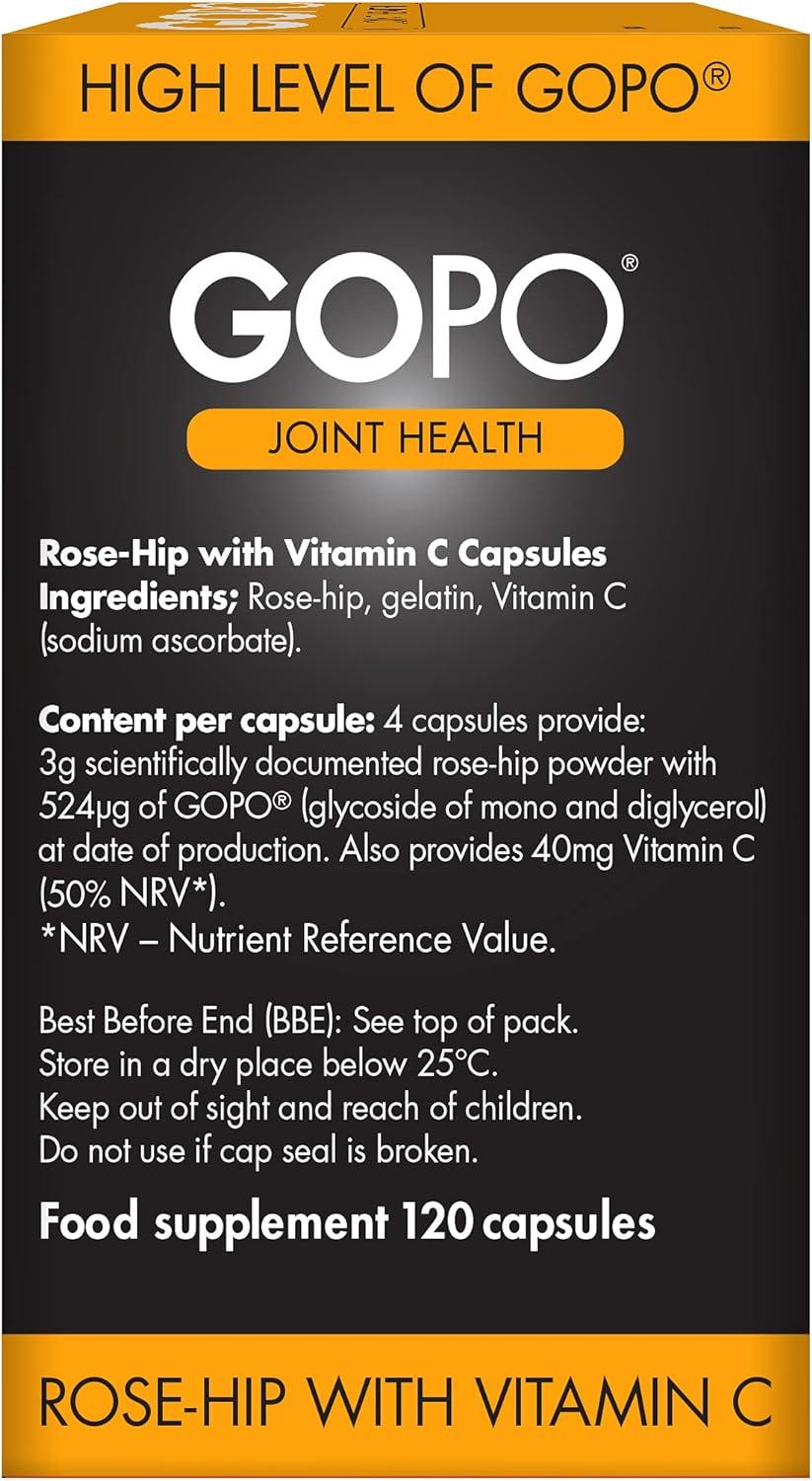 GOPO Joint Health 120 Capsules - Rose-Hip & Vitamin C - Supports Healthy & Flexible Joints - 120 ...