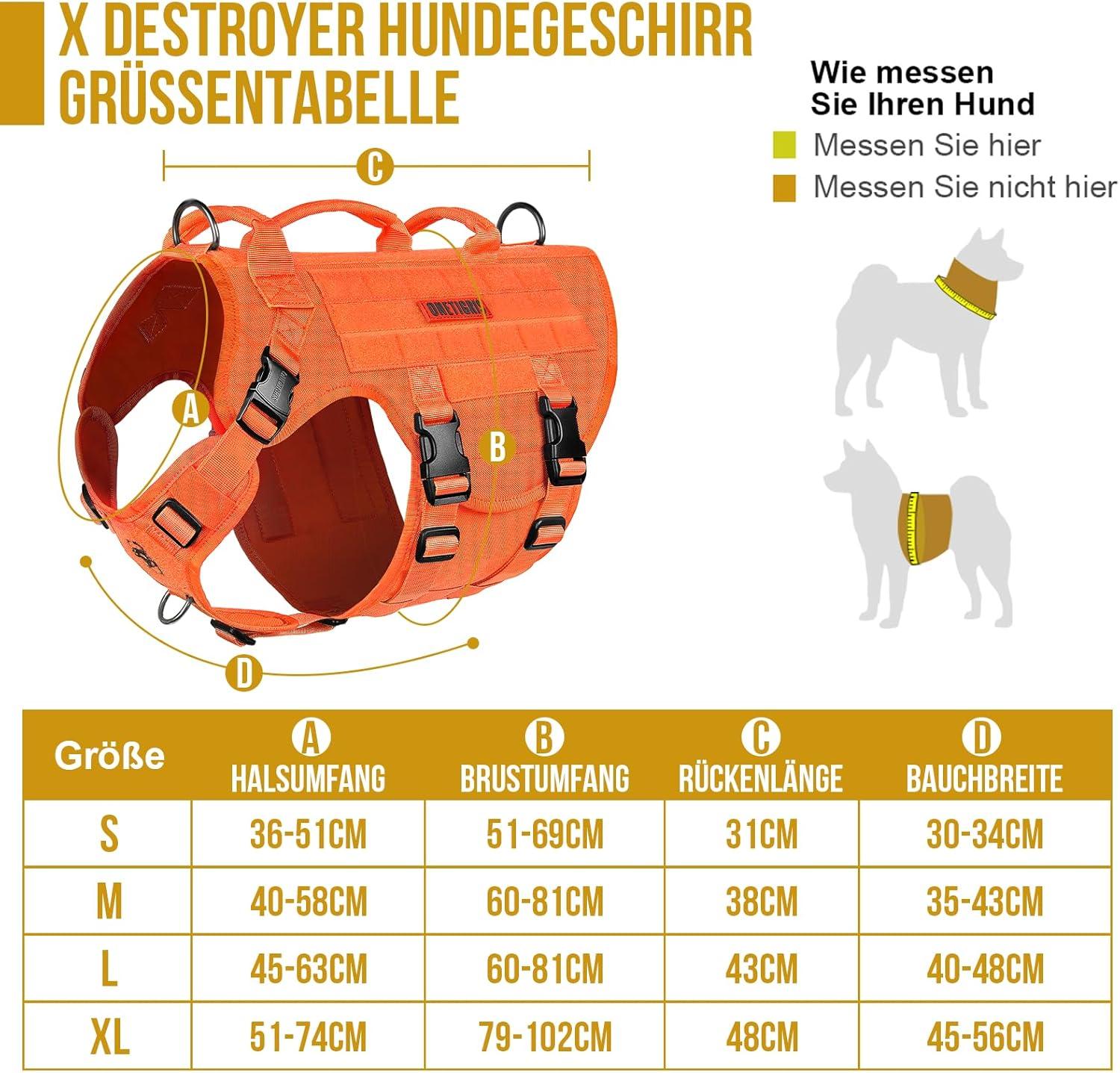 Oneigris Dog Harness | X Destroyer Tactical Adjustable Anti-Trail ...
