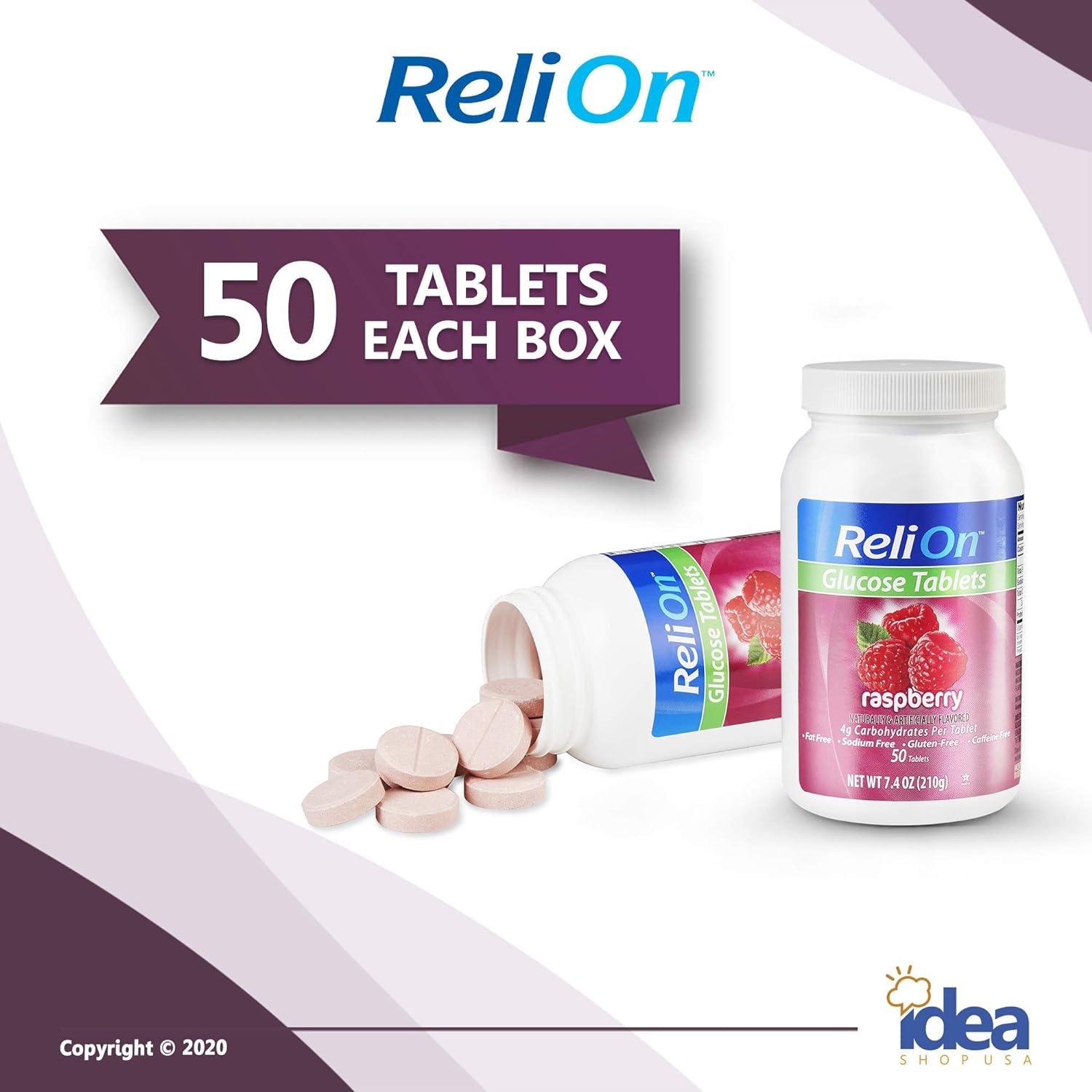ReliOn Raspberry Glucose Tabs (200ct, 2 Pack) for Diabetes - Complete ...