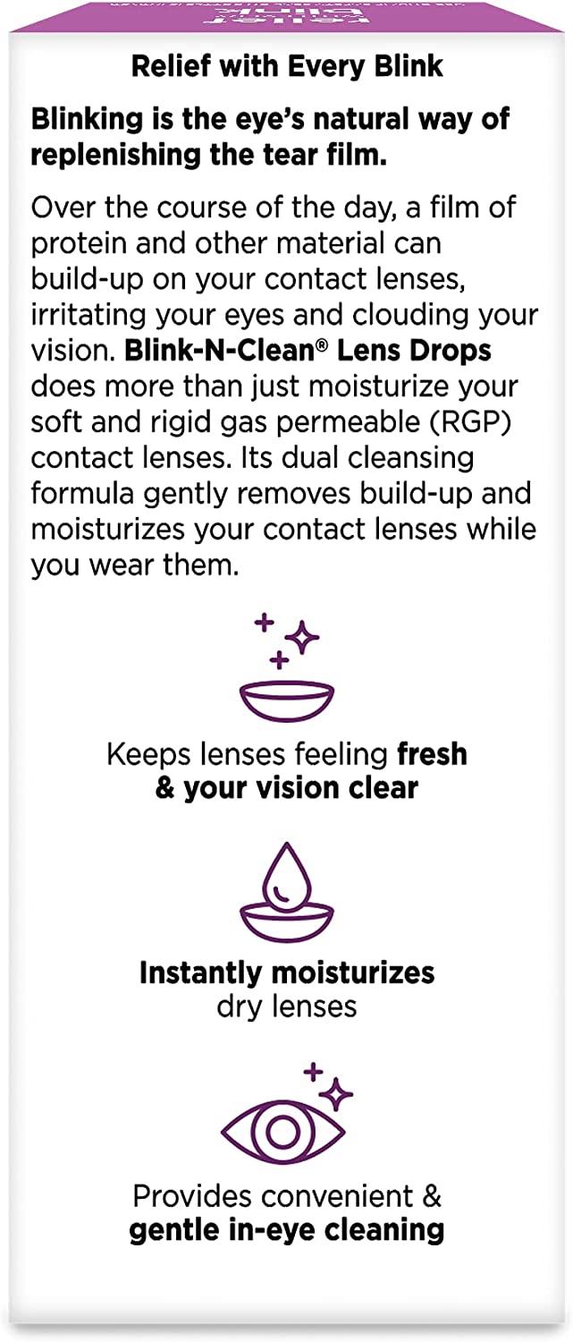 Blink-N-Clean Lens Drops 0.5 fl oz - Complete Solution for Clean and ...