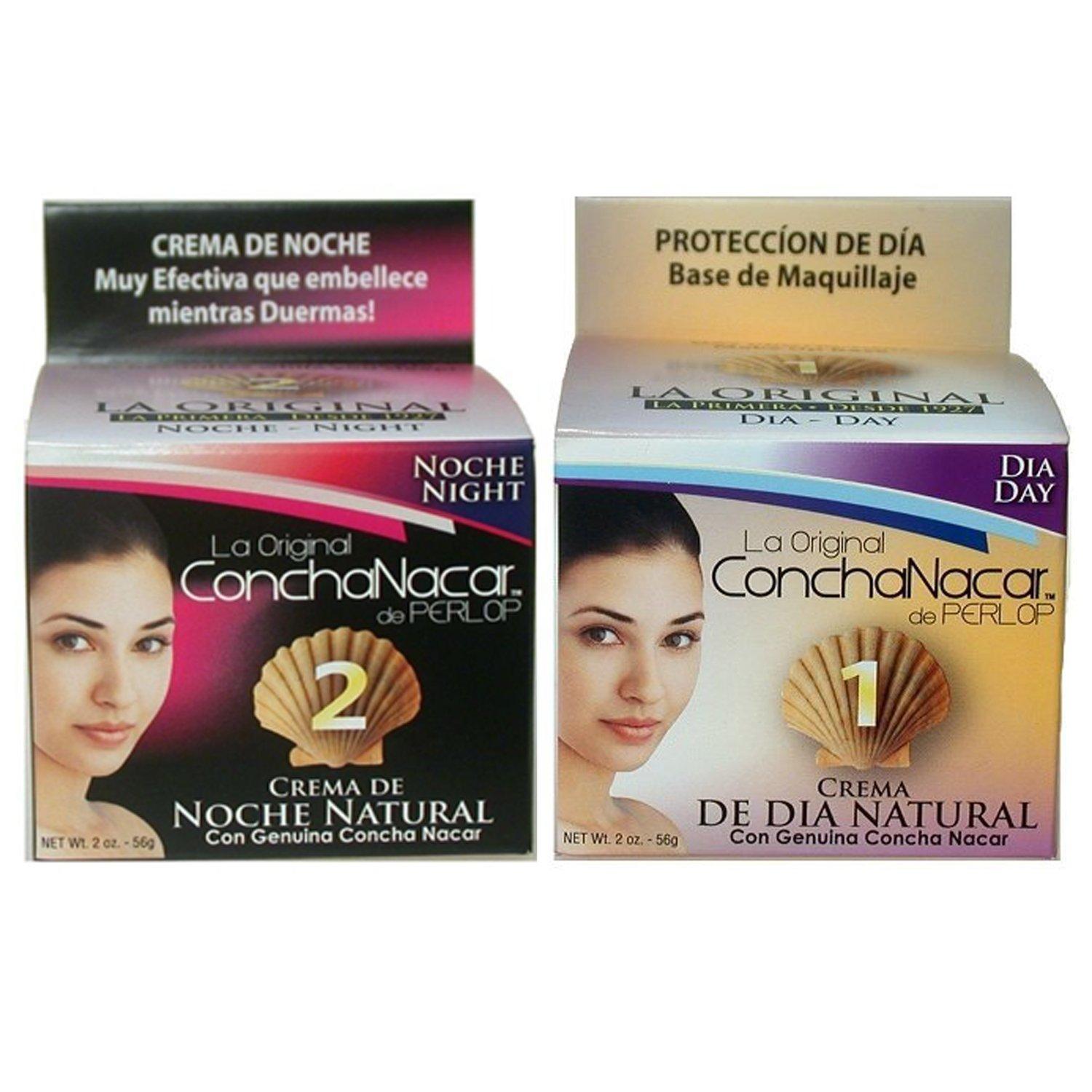 Concha Nacar Face Cream Combo 1-2 Duo Bundle - Day & Night Cream for ...