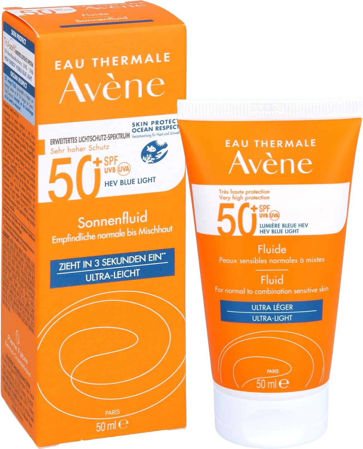 Avene Sun Fluid SPF 50+ Fragrance-Free | Buy 50ml Sunscreen for All ...