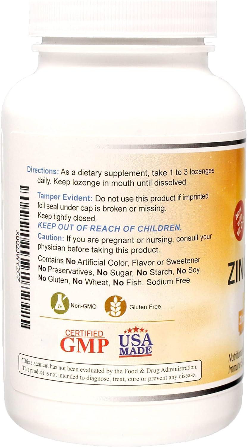 Zinc Lozenges with Vitamin C - Fruit Flavored Immune Support - 25mg ...