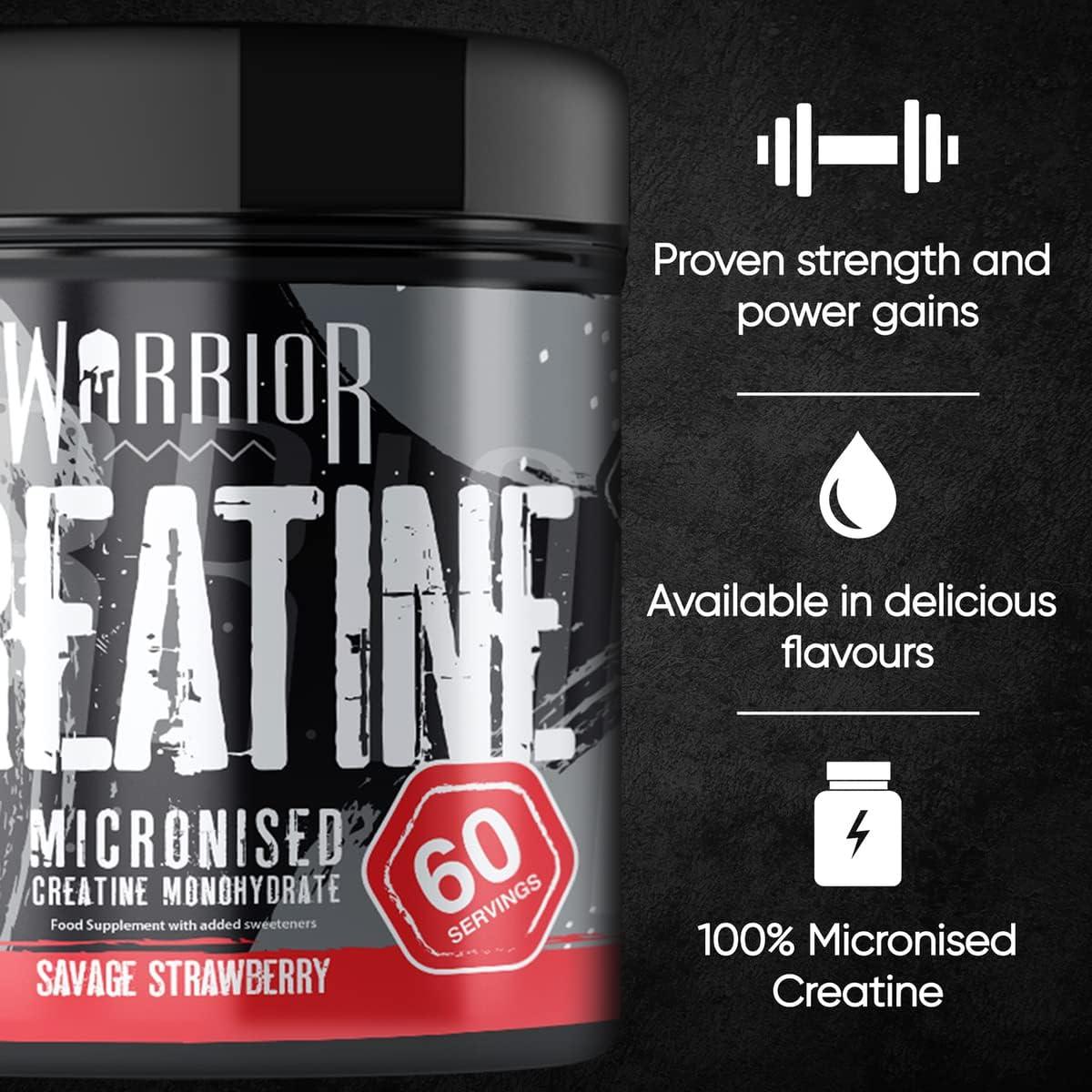 Warrior Creatine Monohydrate Powder 300g - Micronised for Easy Mixing ...
