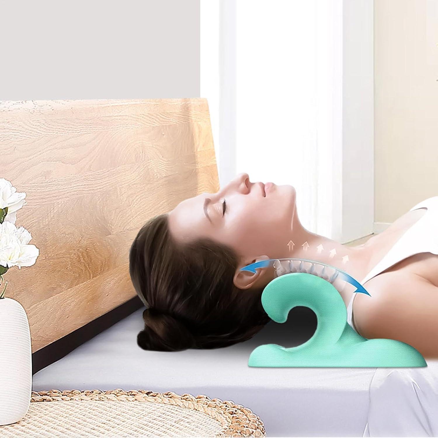 Neck and Shoulder Relaxer Ergonomic Neck Stretcher with C-Curve Pillow ...