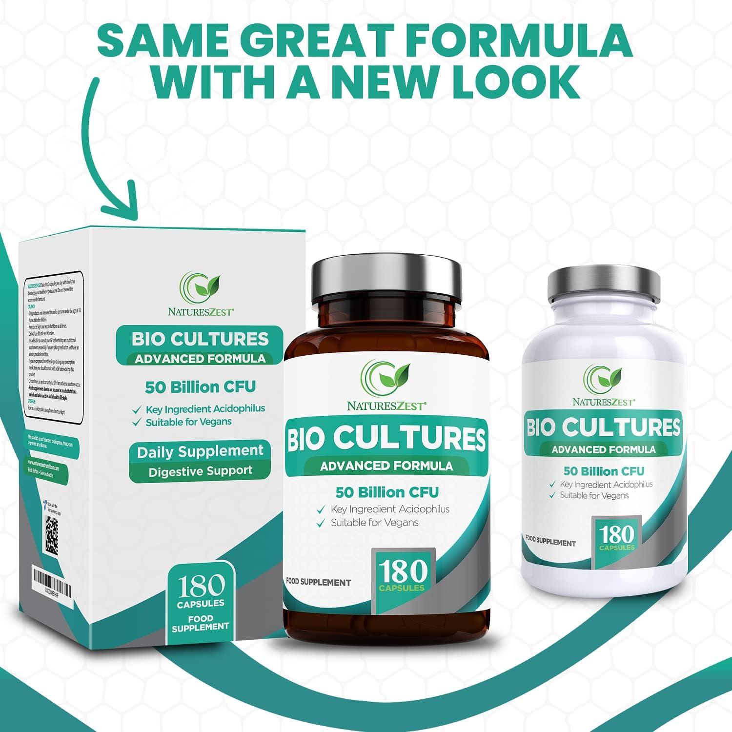 Bio Cultures Complex Probiotics - 50 Billion CFU with Prebiotics - 180 ...