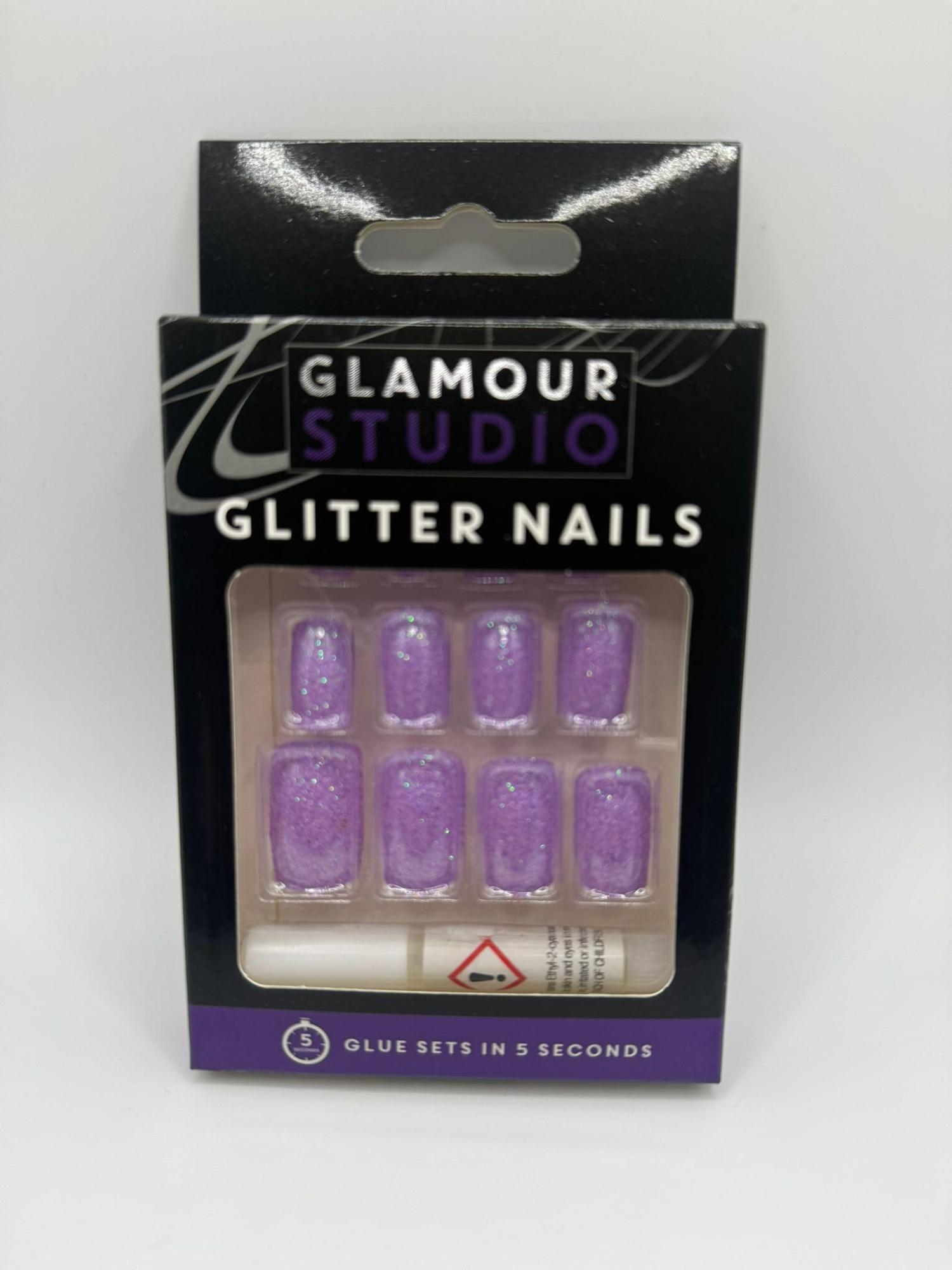 glitter false nails (Purple) | Buy Now with Express International ...
